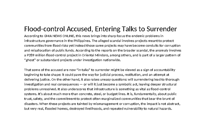 Flood Control Issues and Accountability in the Philippines - eys - Studocu