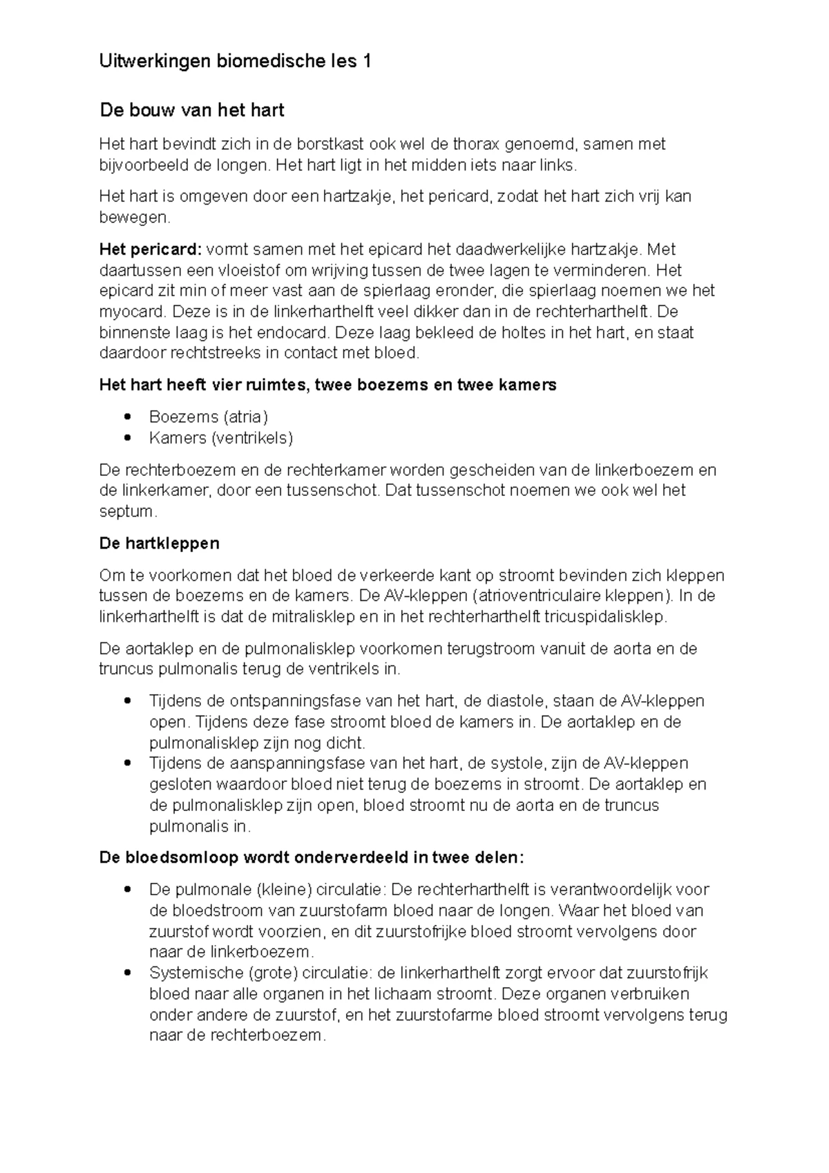 Bouw van het hart - samenvatting hoofdstuk 12. de bouw van het hart ...
