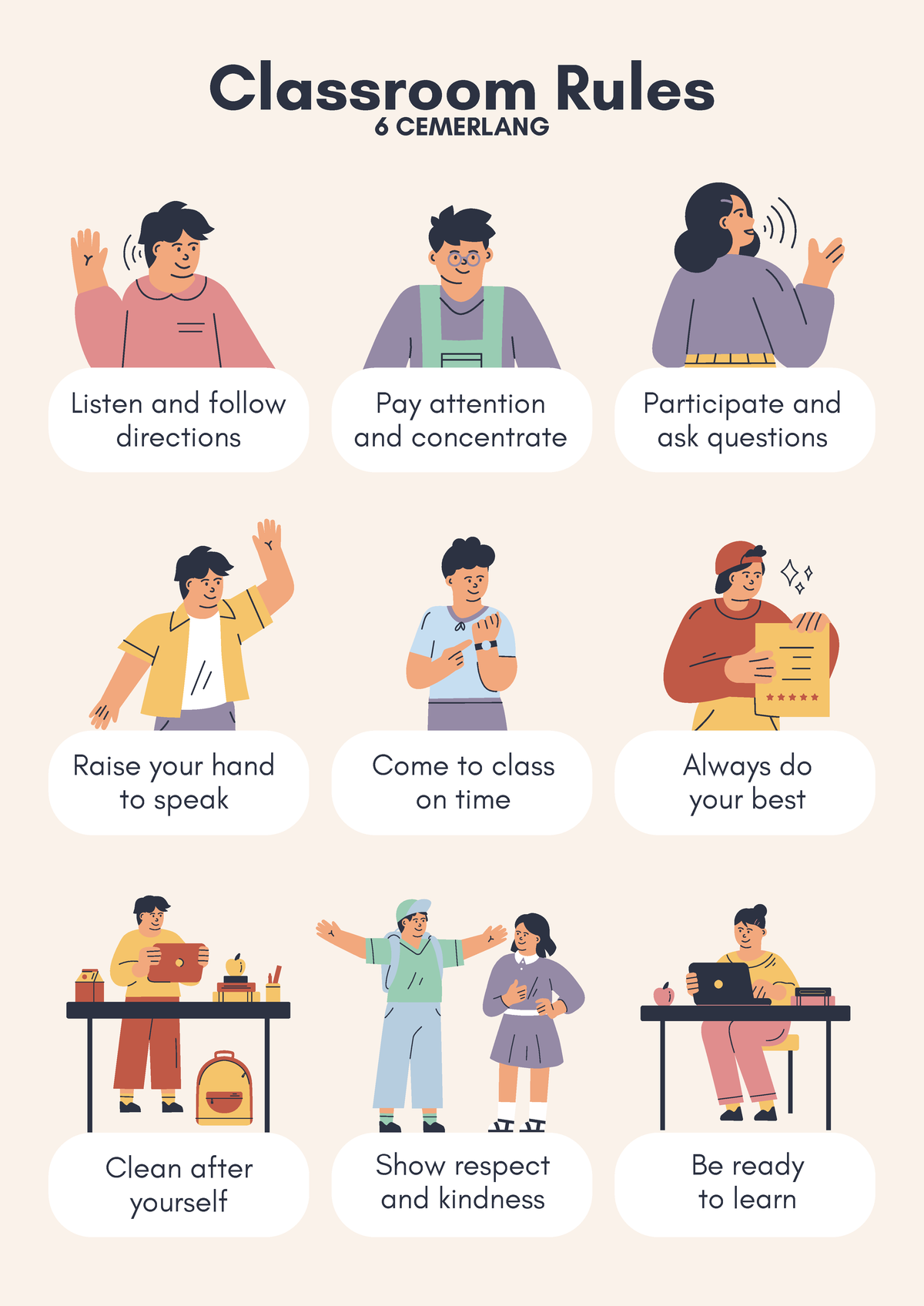 Classroom Rules 6C - reference - Skrip Pengacara Majlis - Classroom ...