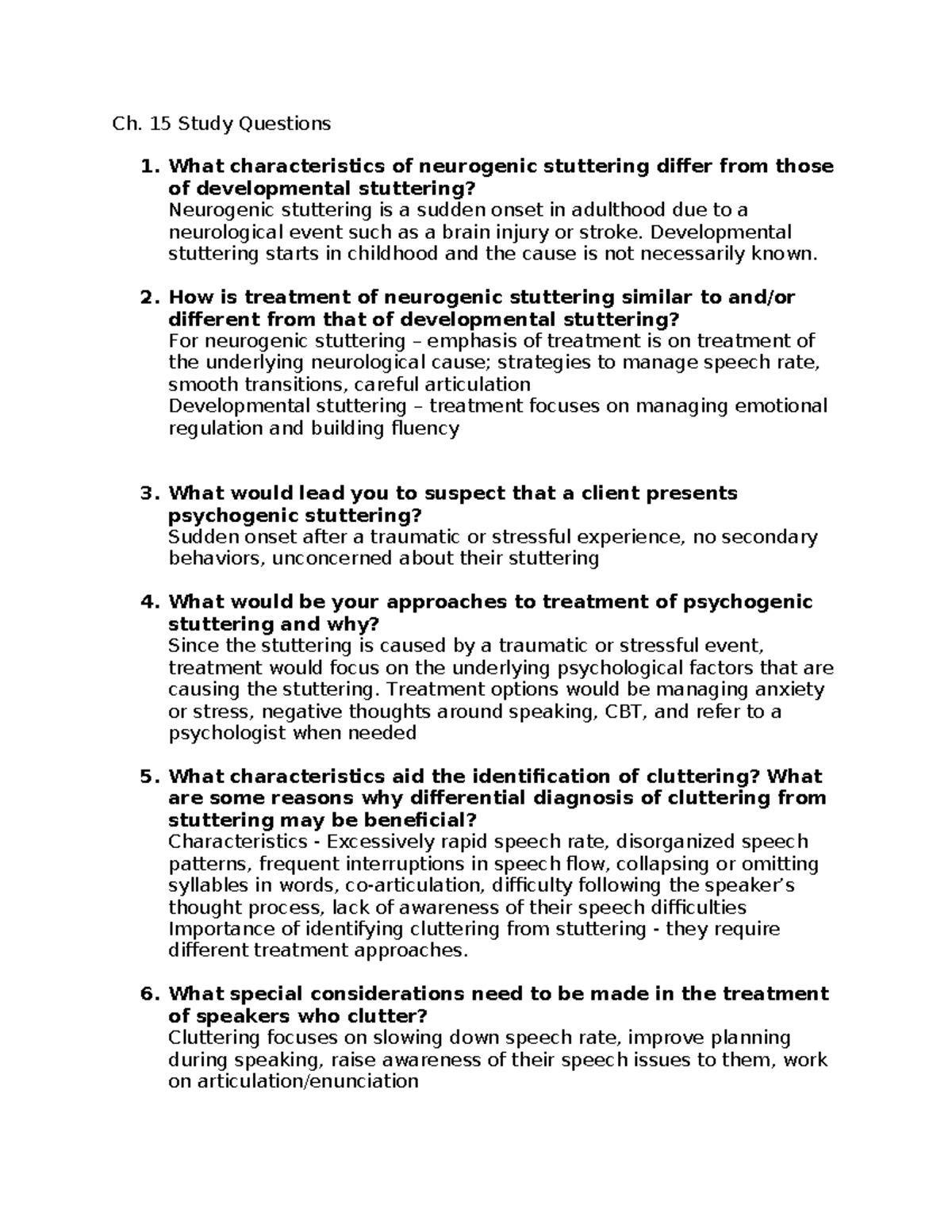 Ch. 15 Study Questions - Ch. 15 Study Questions 1. What characteristics ...
