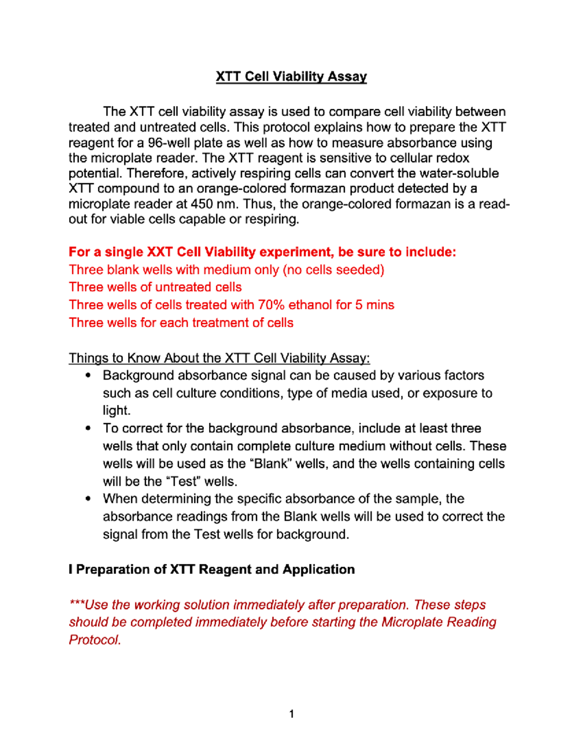 XTT Cell Viability Assay Protocol - CHEM-261-A 0 Spring 2026 - Studocu