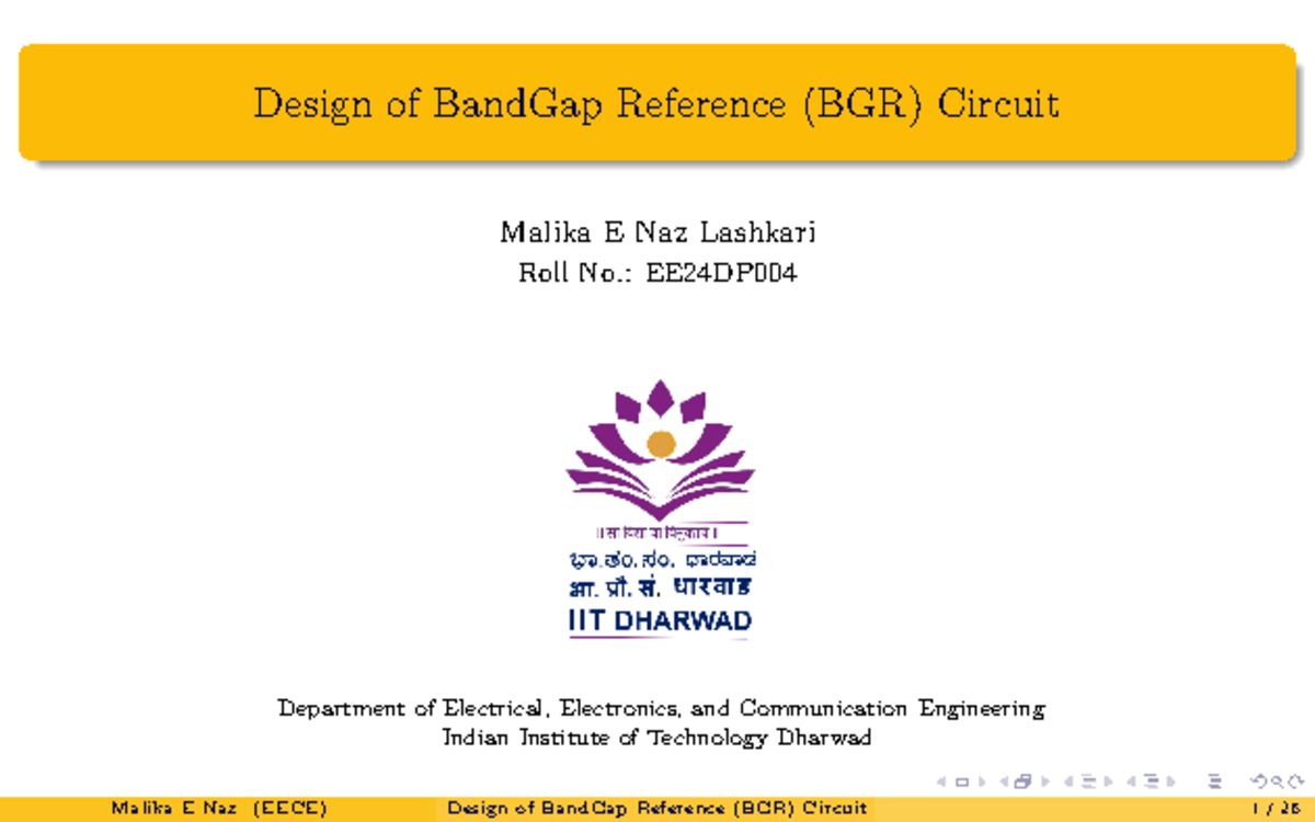 BGR Design Principles and Performance Evaluation in EE24DP - Studocu