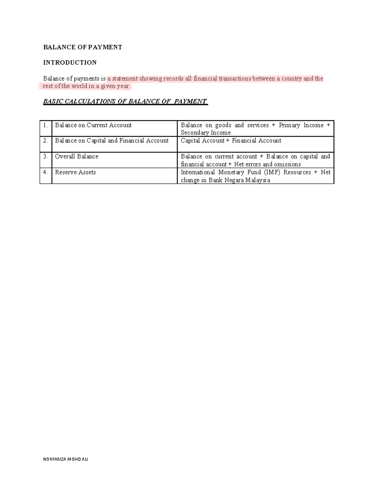 7-BOP Notes & Tutorial: Understanding Balance of Payments - Studocu