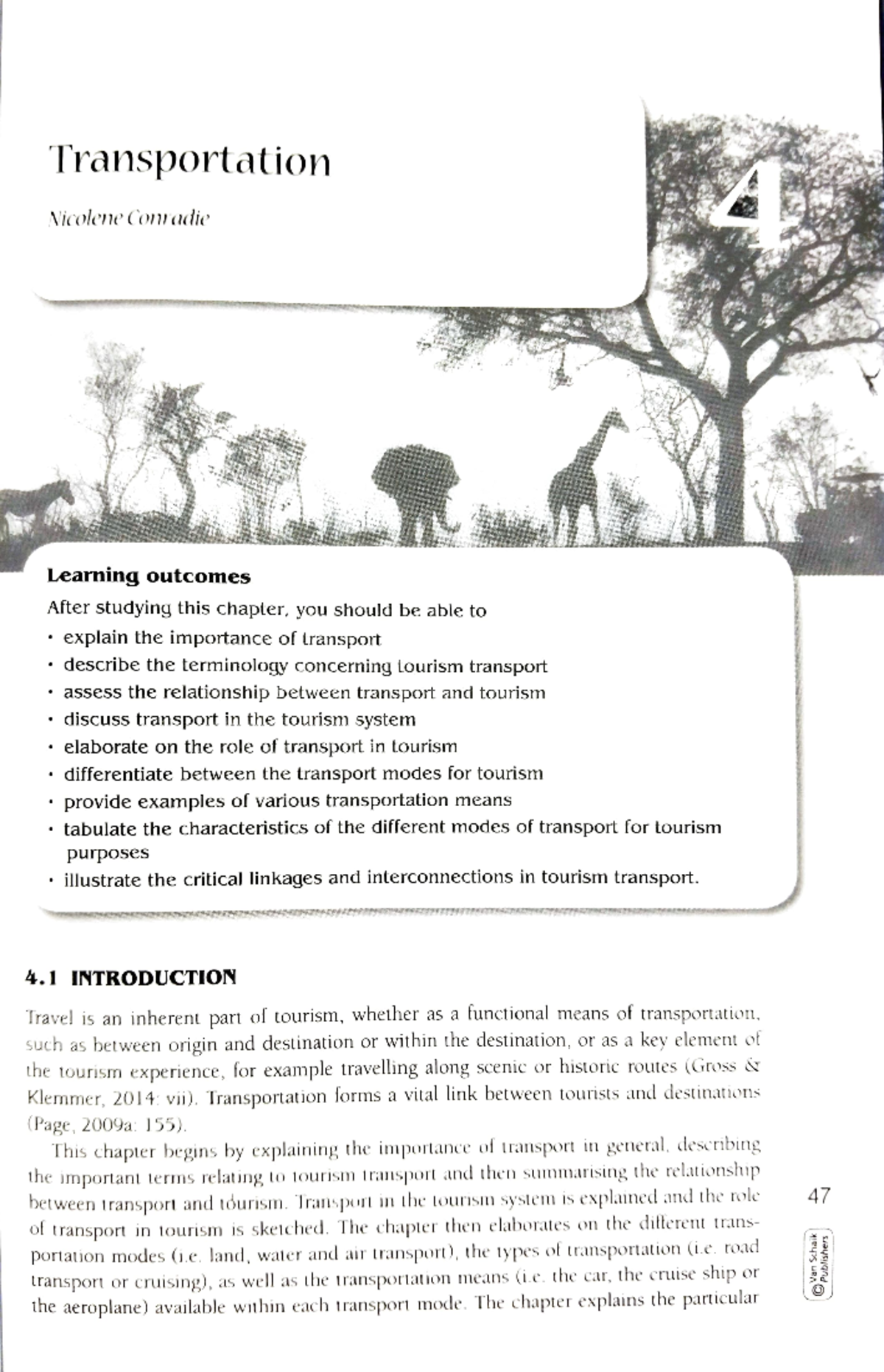 Transportation in Tourism: Insights from Chapter 4 (Course Code: TOUR ...