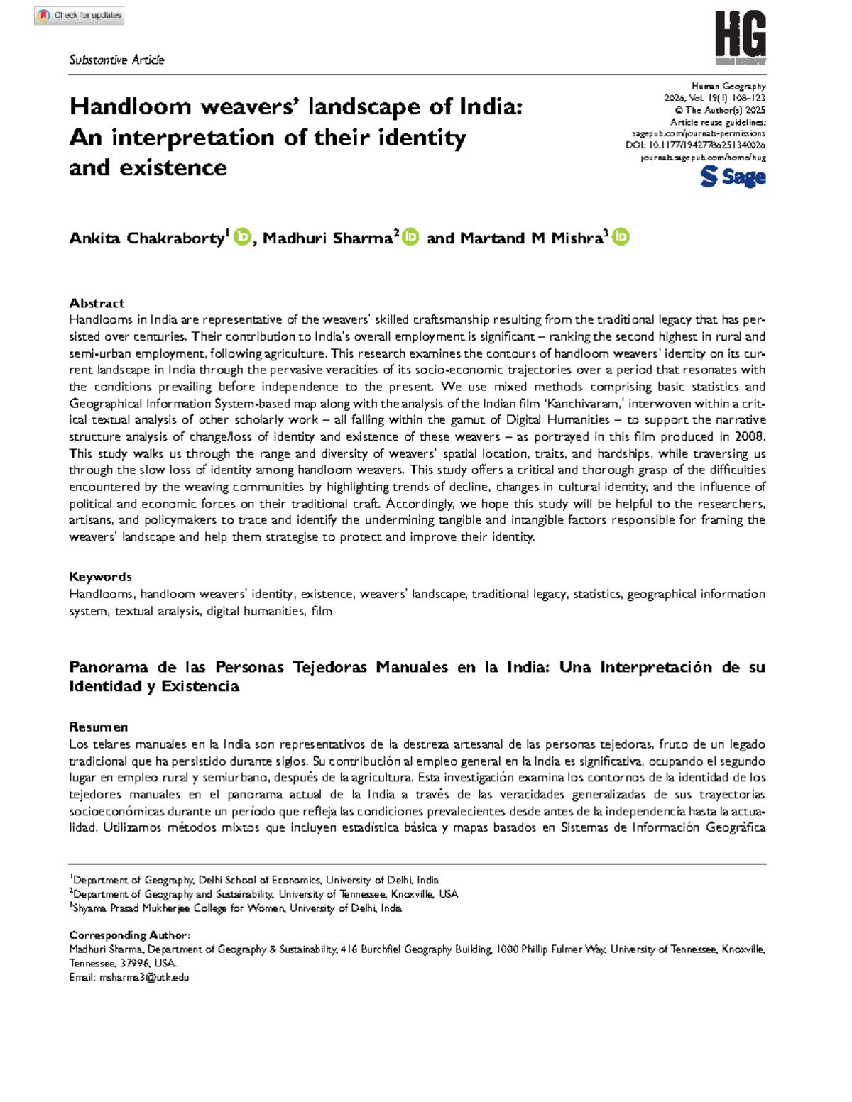 Handloom Weavers in India: Identity and Existence Analysis (HG 2026 ...