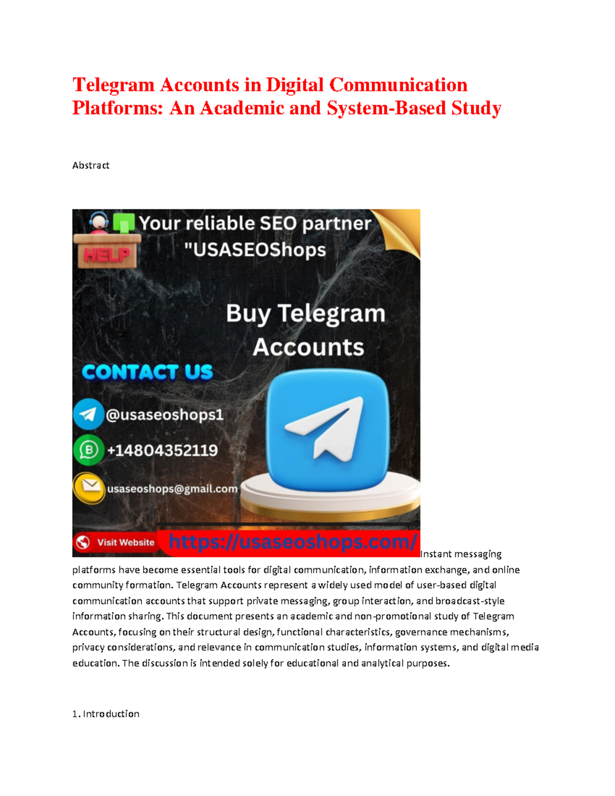 Telegram Accounts: An Academic Study on Digital Communication Systems ...