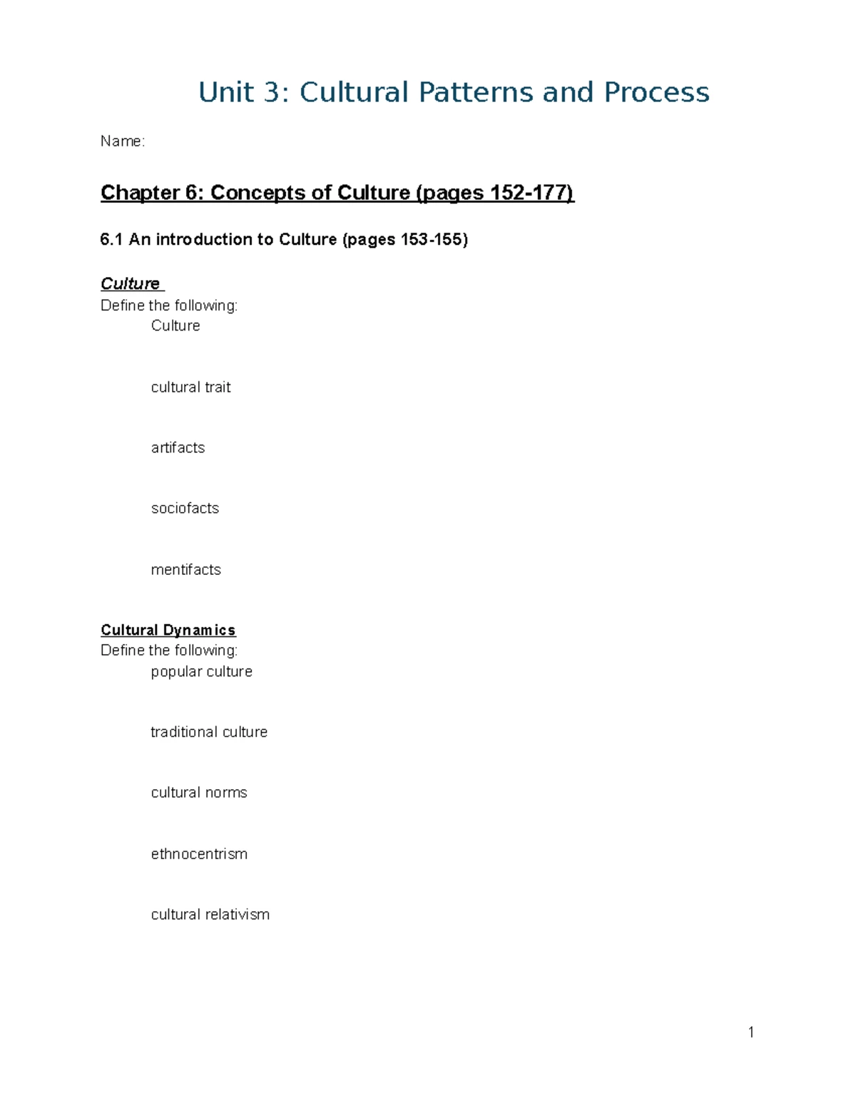 Unit 1 Homework Review: Chapters 1 & 2 - Human Geography Concepts - Studocu