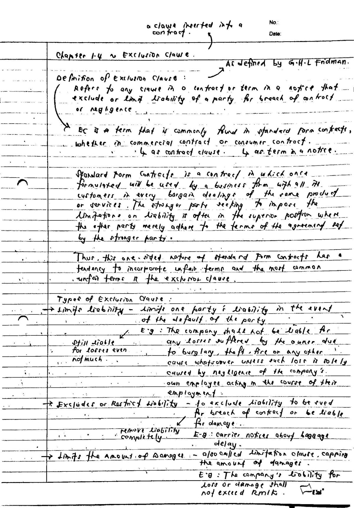 Exclusion Clause Overview: Key Concepts and Case Studies - Studocu