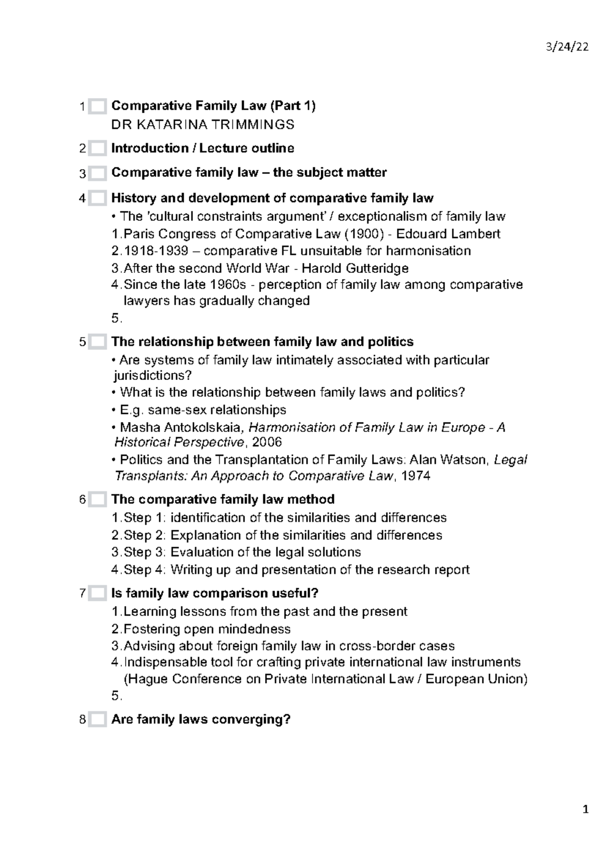 Comparative family law lectures - 3/24/ 1 Comparative Family Law (Part ...
