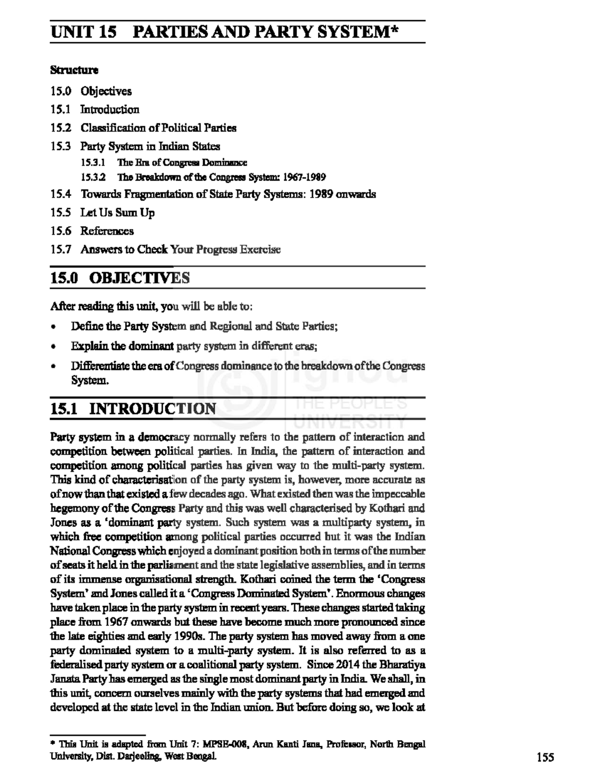 Unit 15: Political Parties and Party Systems in India - Studocu