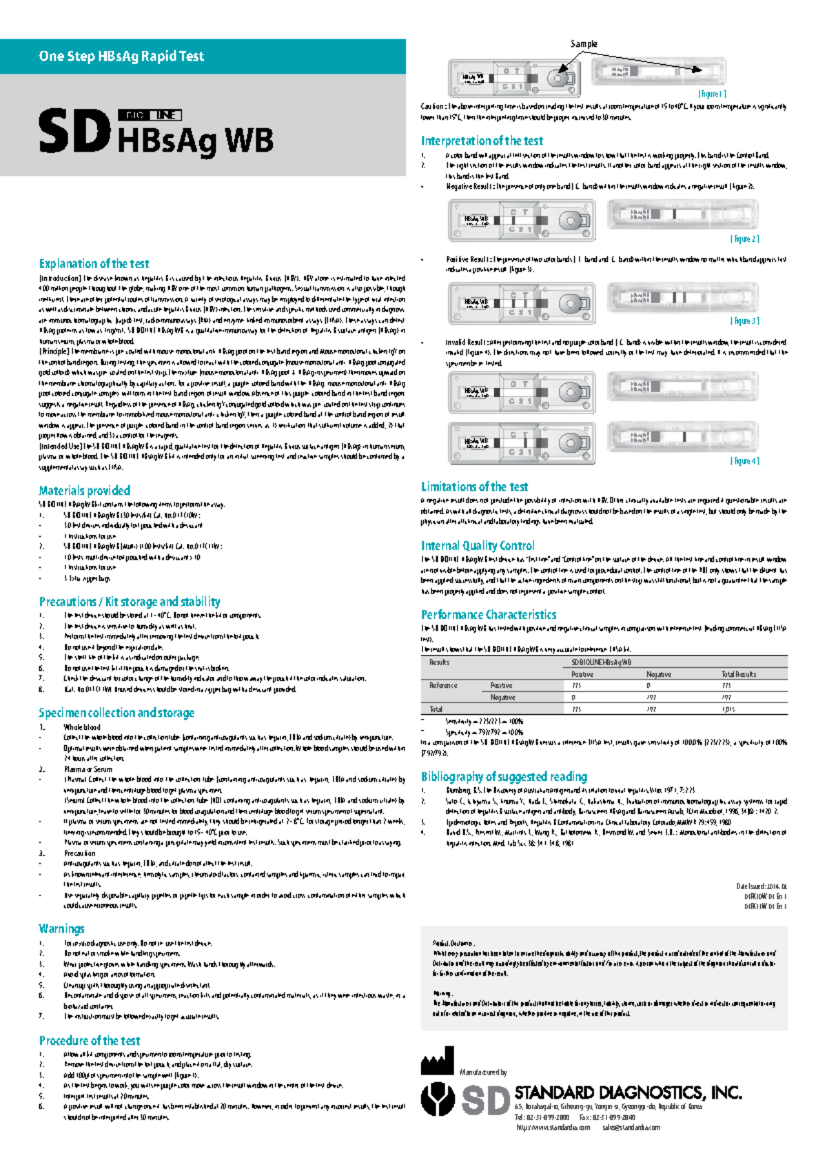 HBsAg WB Test Kit 01FK10W - Comprehensive Guide and Instructions - Studocu