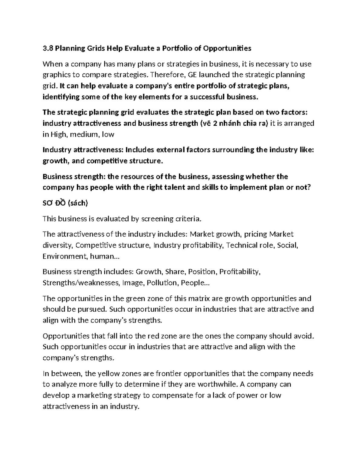 Basic-MKT-3: Strategic Planning Grids for Portfolio Evaluation - Studocu
