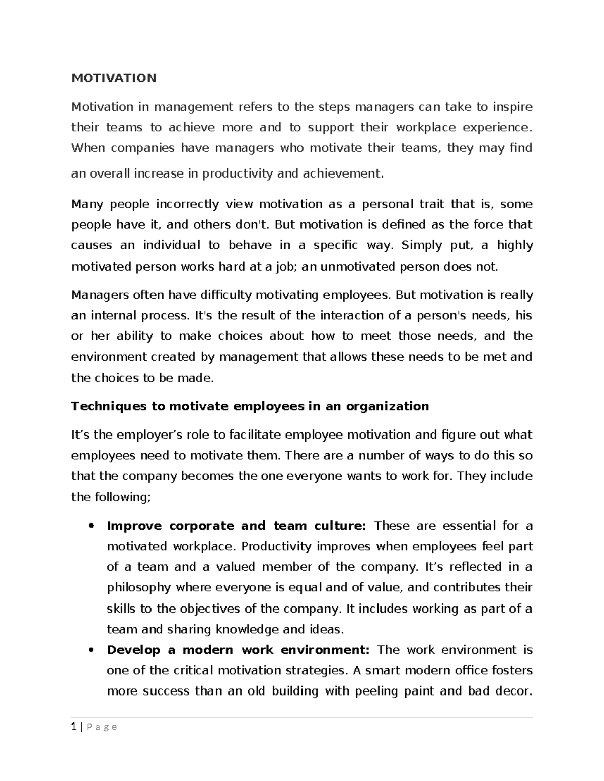 725415 - Understanding Employee Motivation in Management - Studocu