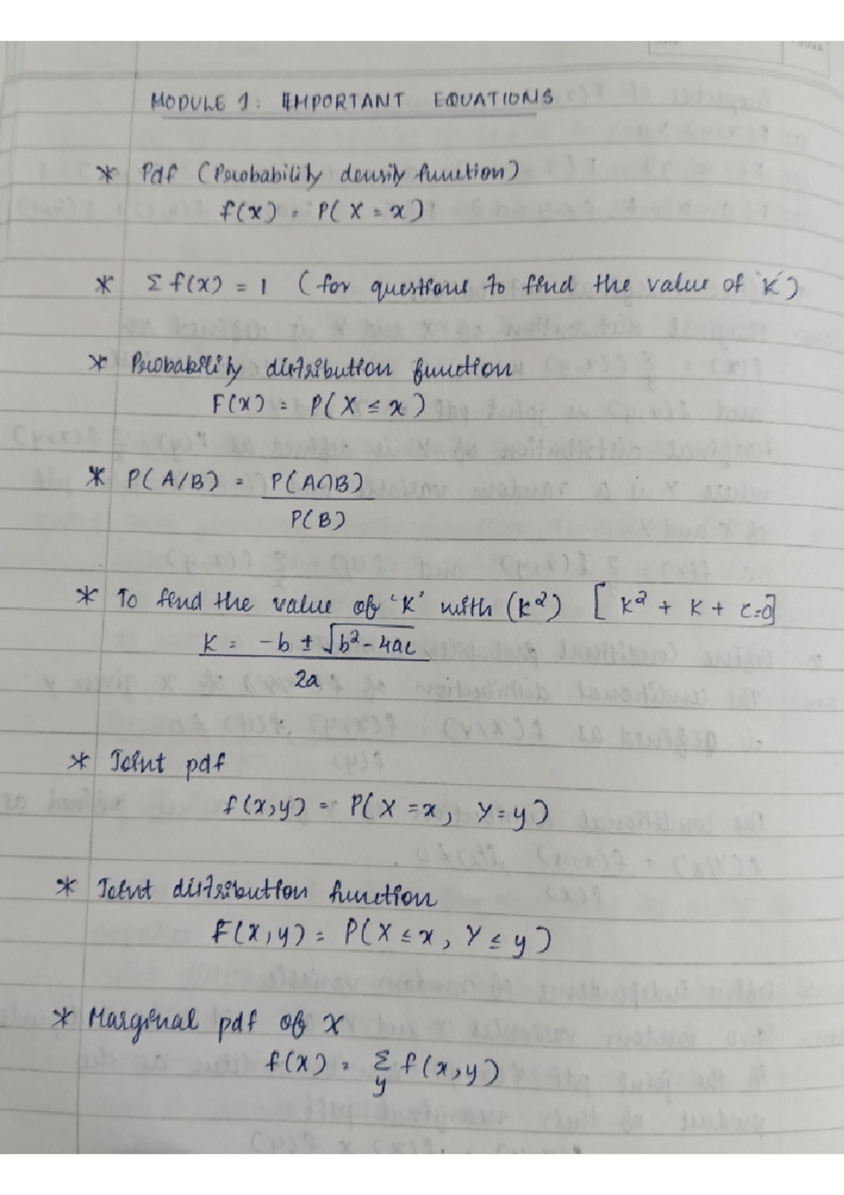 Stati Module 1 ( Equations) - Statistics - MODULE 1: IMPORTANT ...