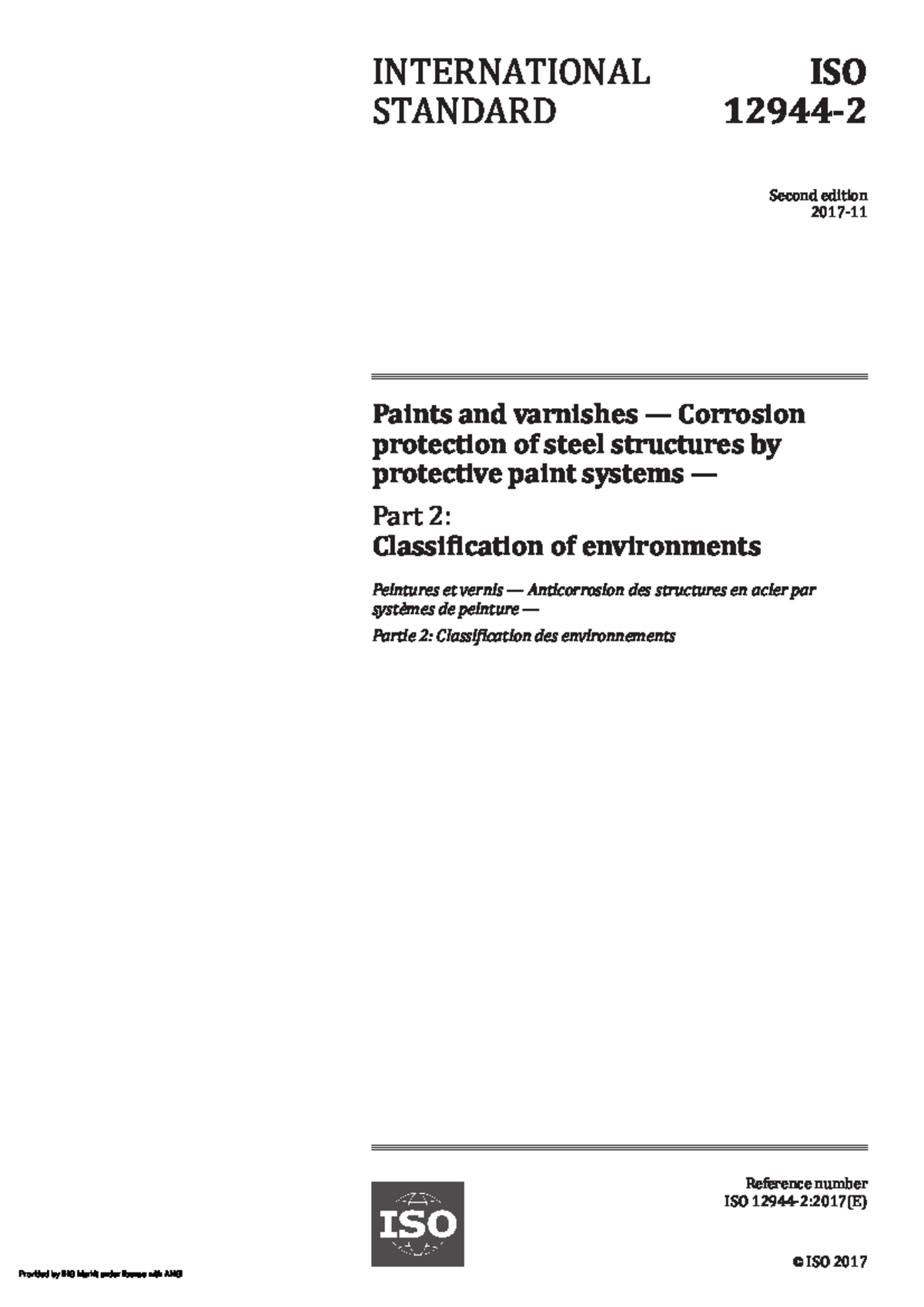 ISO 12944-2:2017 - Classification of Environments for Corrosion ...