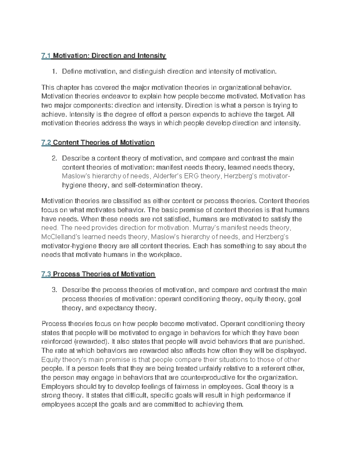 Small summary on points of OB - 7 Motivation: Direction and Intensity 1 ...