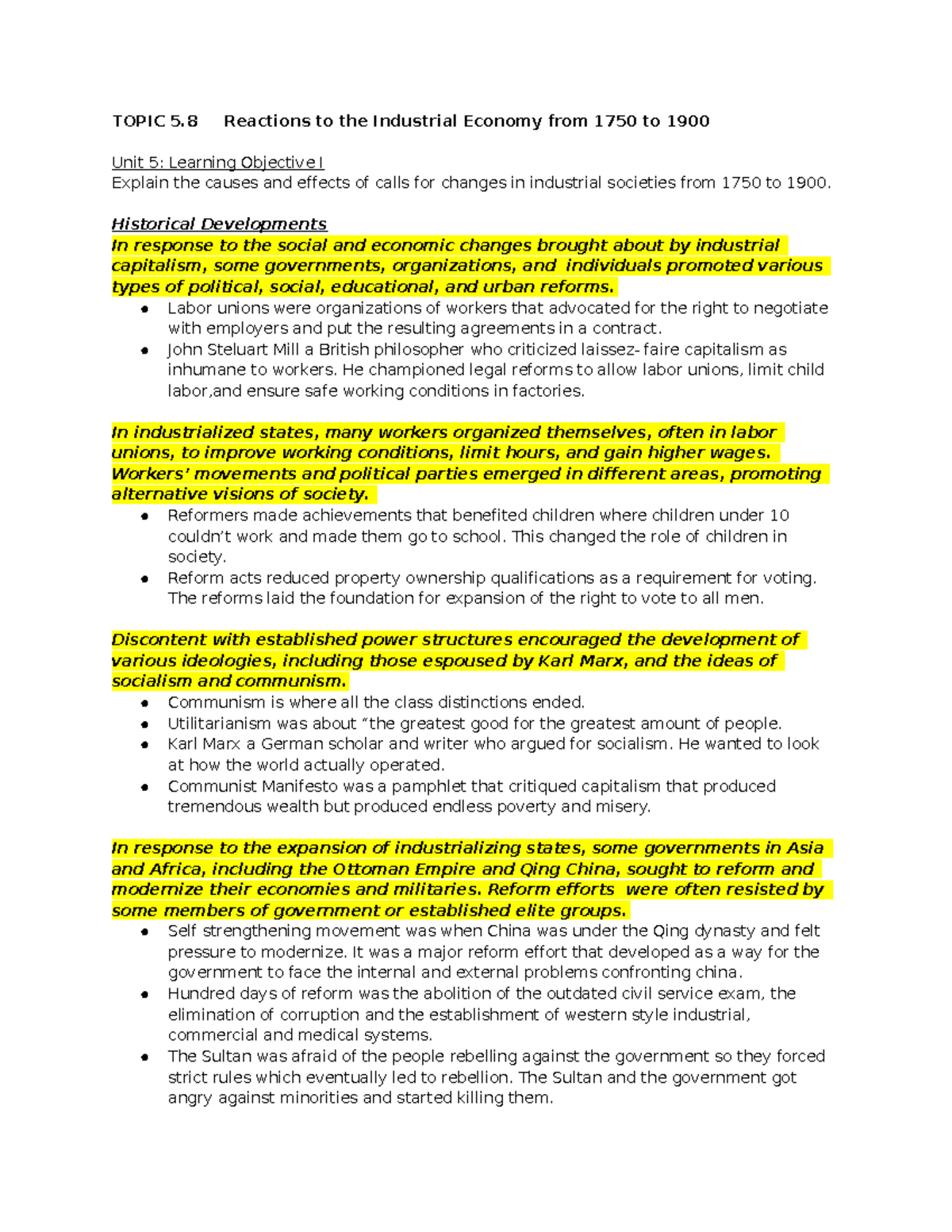 Copy of 5.8 E - TOPIC 5 Reactions to the Industrial Economy from 1750 ...
