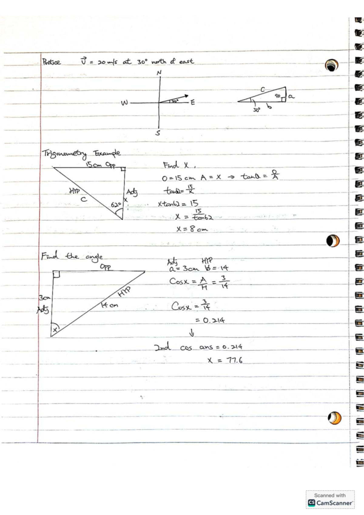 Trigonometry Practice Notes - Example Problems and Solutions - Studocu