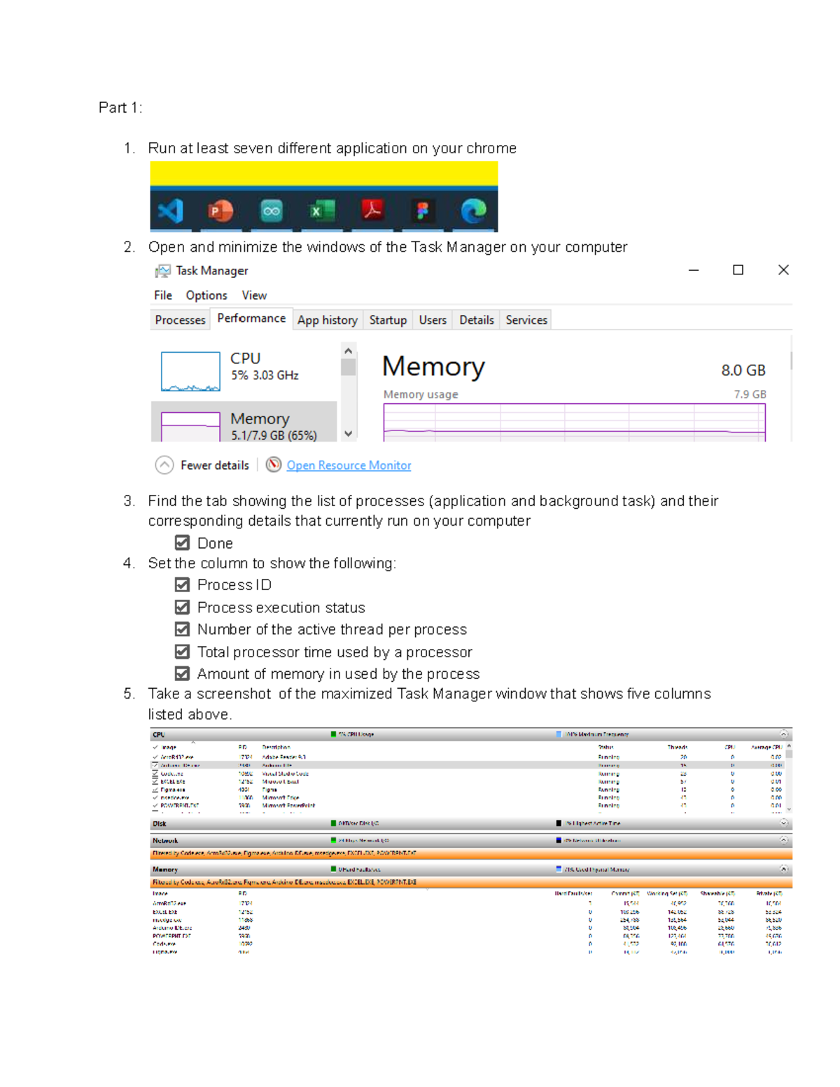 Performance Task (OS): Analyzing Processes & Threads in Linux and ...