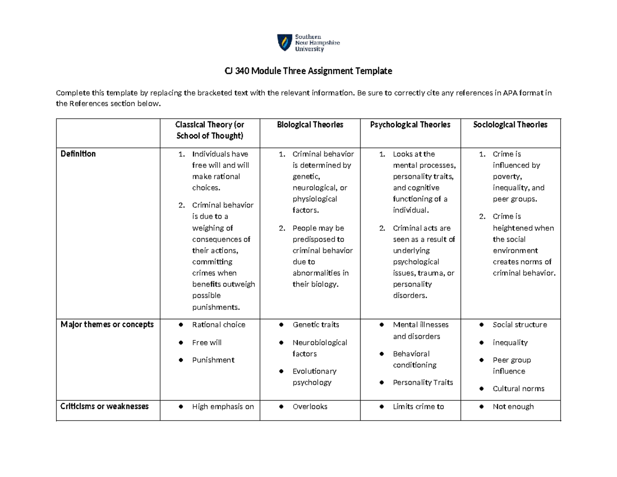 CJ 340 Module Three Assignment Template - CJ 340 Module Three ...