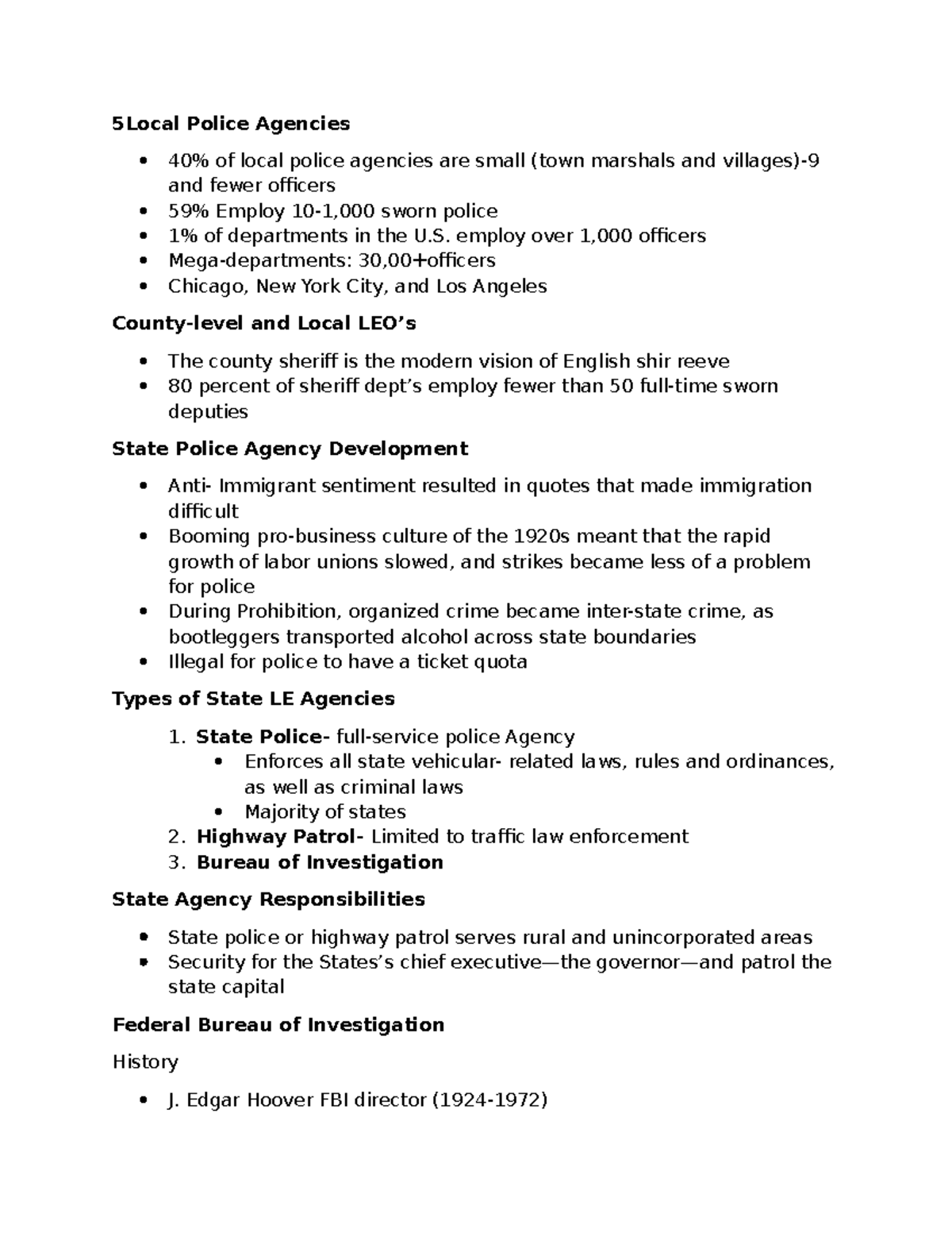 Local and State Law Enforcement Agencies: Structure & History - Studocu