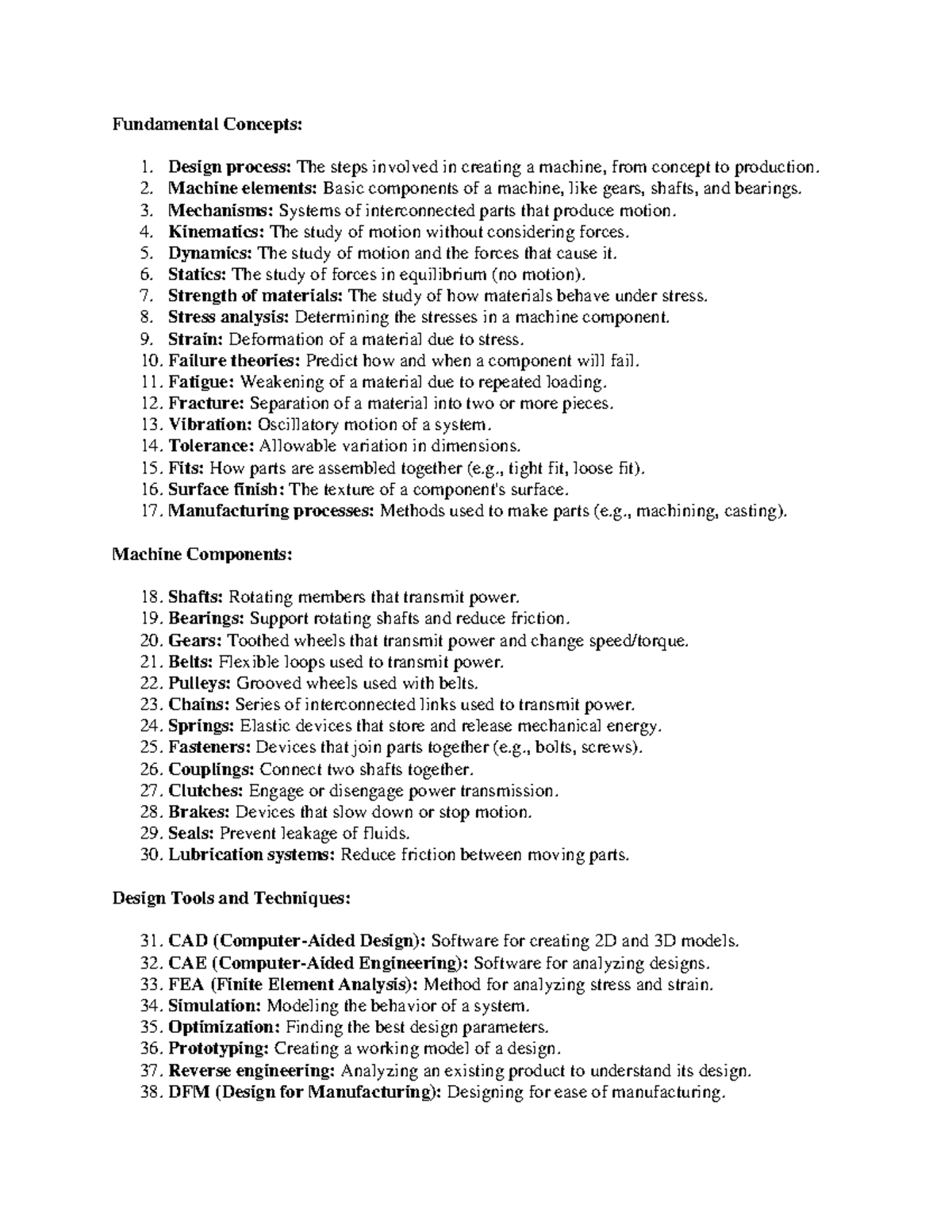 Fundamental Concepts & Terms in Machine Design for MACDES - Studocu