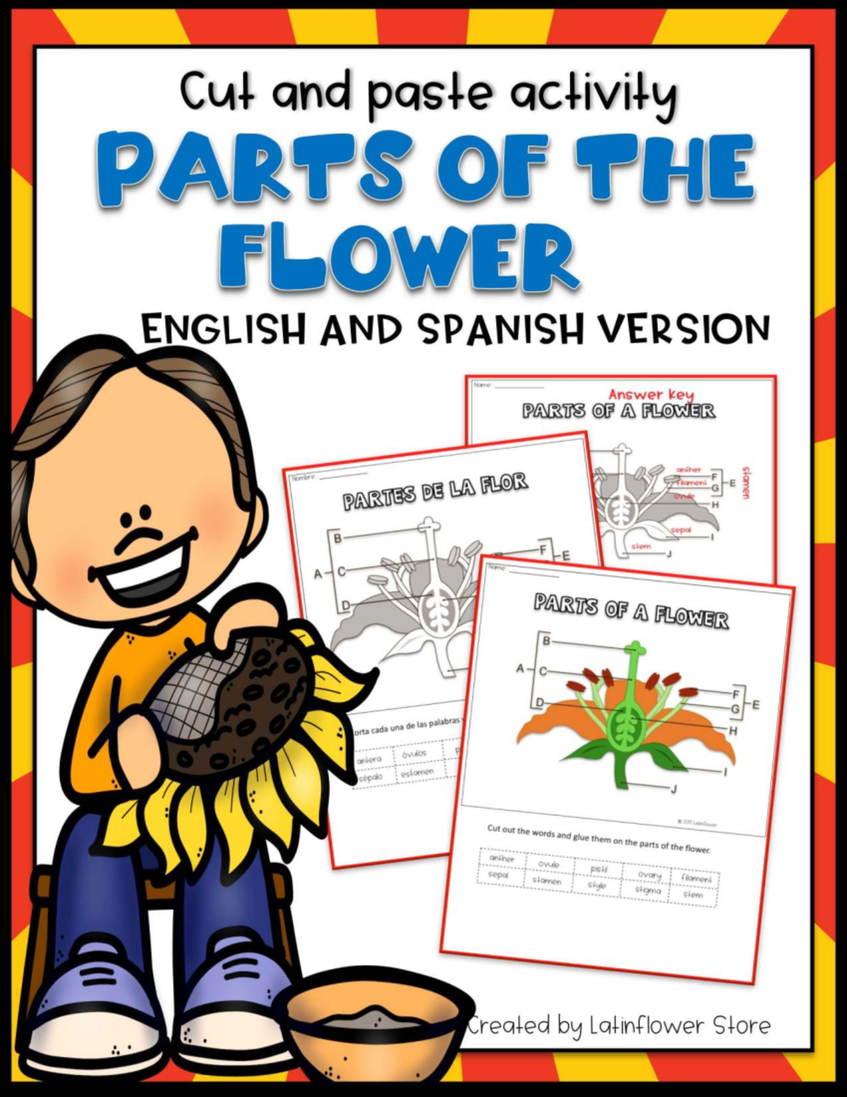 Cut and Paste Activity: Parts of a Flower (English & Spanish) - Studocu