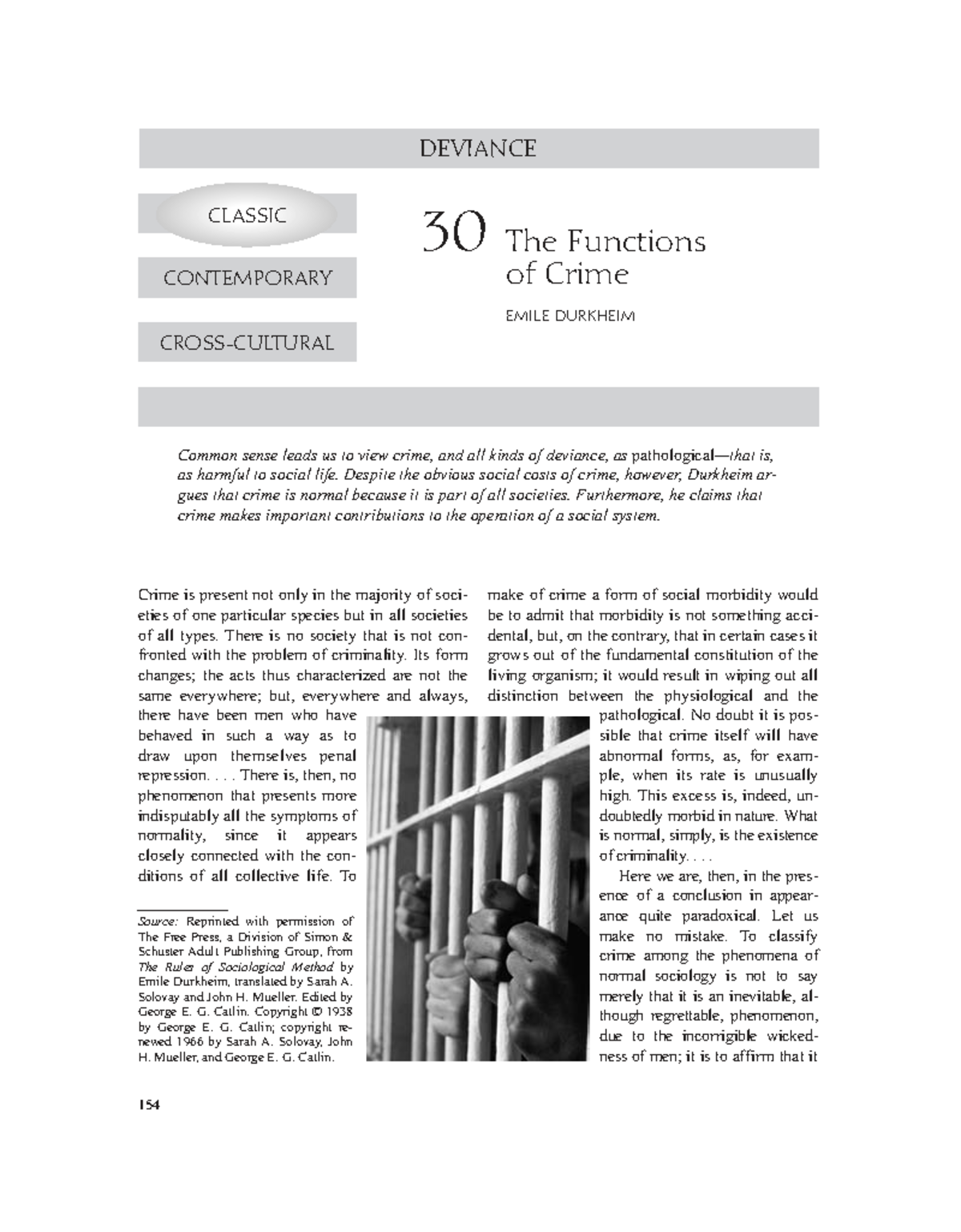 Sociology 101: Analyzing Durkheim's Functions of Crime - Studocu