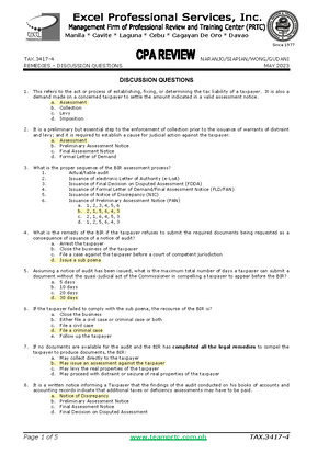 Acc 150 P1 Exam SY2425 TG - PERIOD 1 EXAMINATION SY 2425 I. MULTIPLE ...