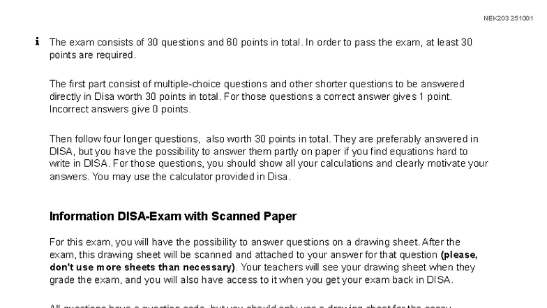 NEK203 251001 Exam Guidelines and Key Concepts for 2025 - Studocu