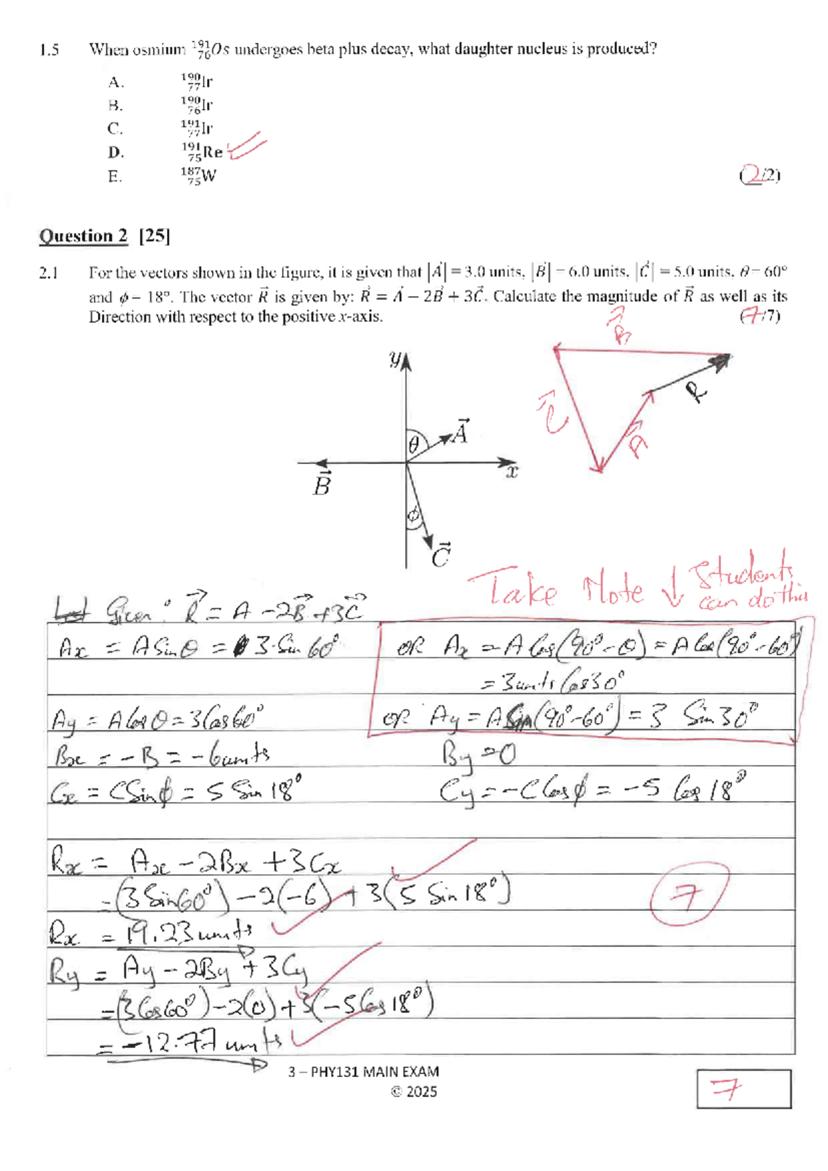 PHY131 Final Exam Problems and Solutions - Studocu