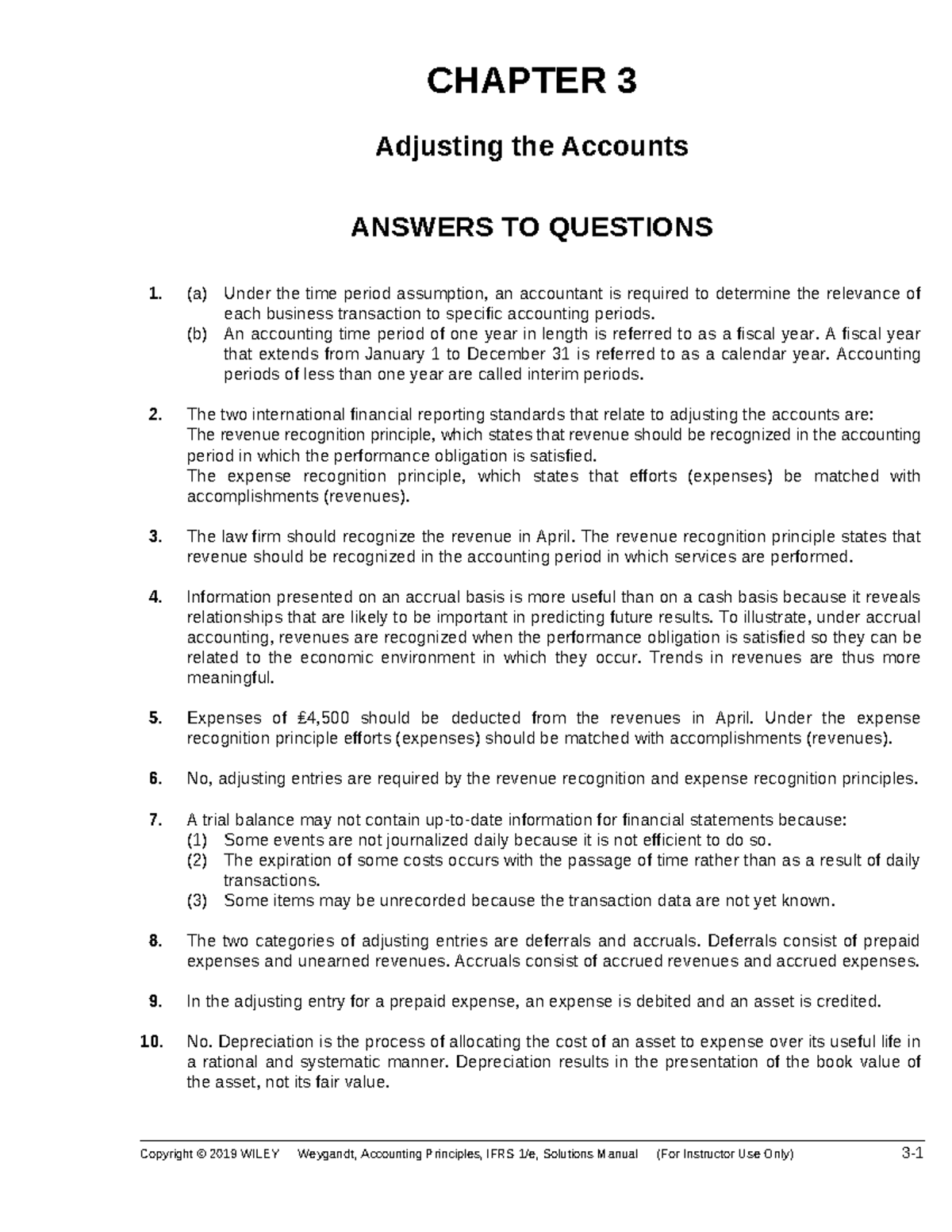 Principles of Accounting: Chapter 3 Solutions & Exercises - Studocu