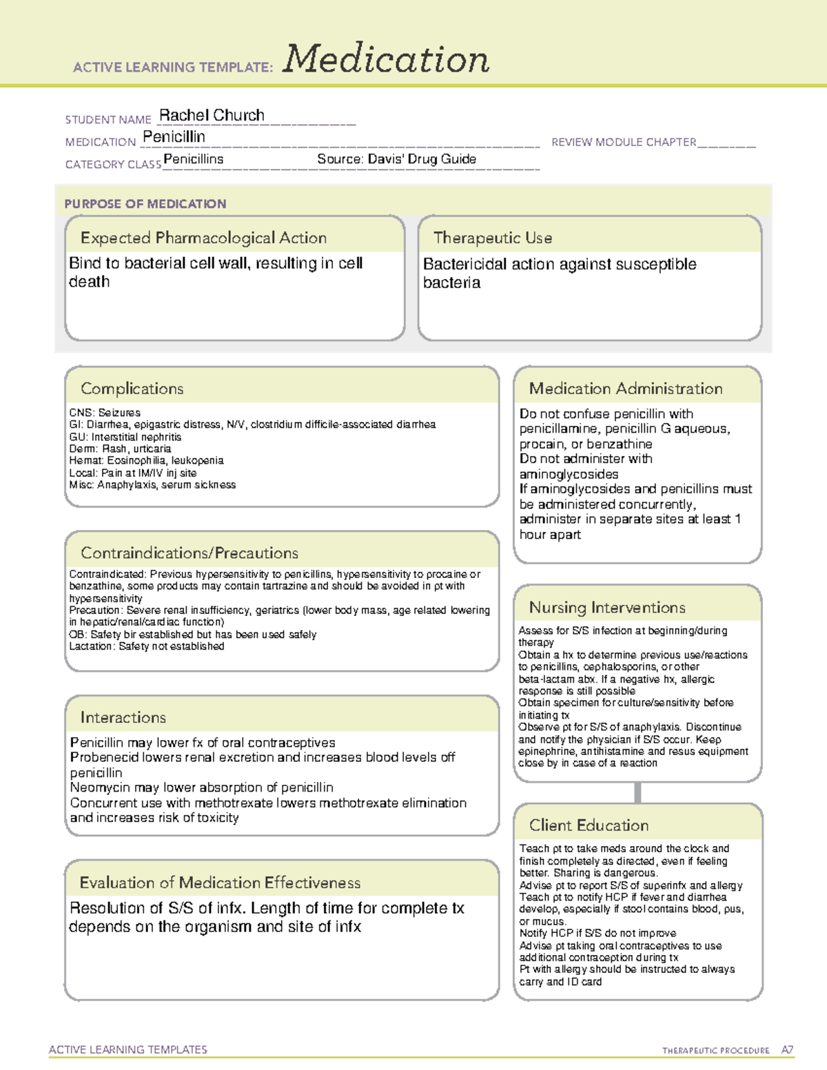 Penicillins (Week 1) - ACTIVE LEARNING TEMPLATES THERAPEUTIC PROCEDURE ...