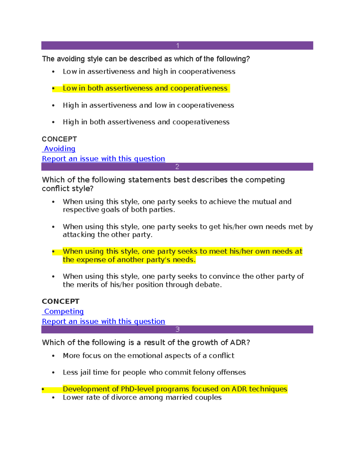 Conflict Resolution Styles - Unit 1 Milestone 1 Study Notes - Studocu