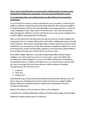 [Solved] examples of good and bad outcomes that would happen to a child ...