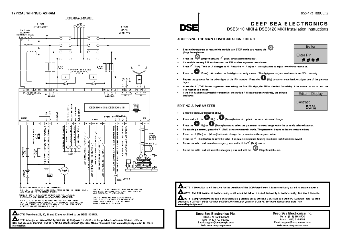 DSE6110 MKII DSE6120 MKII Installation Instructions - TYPICAL WIRING ...