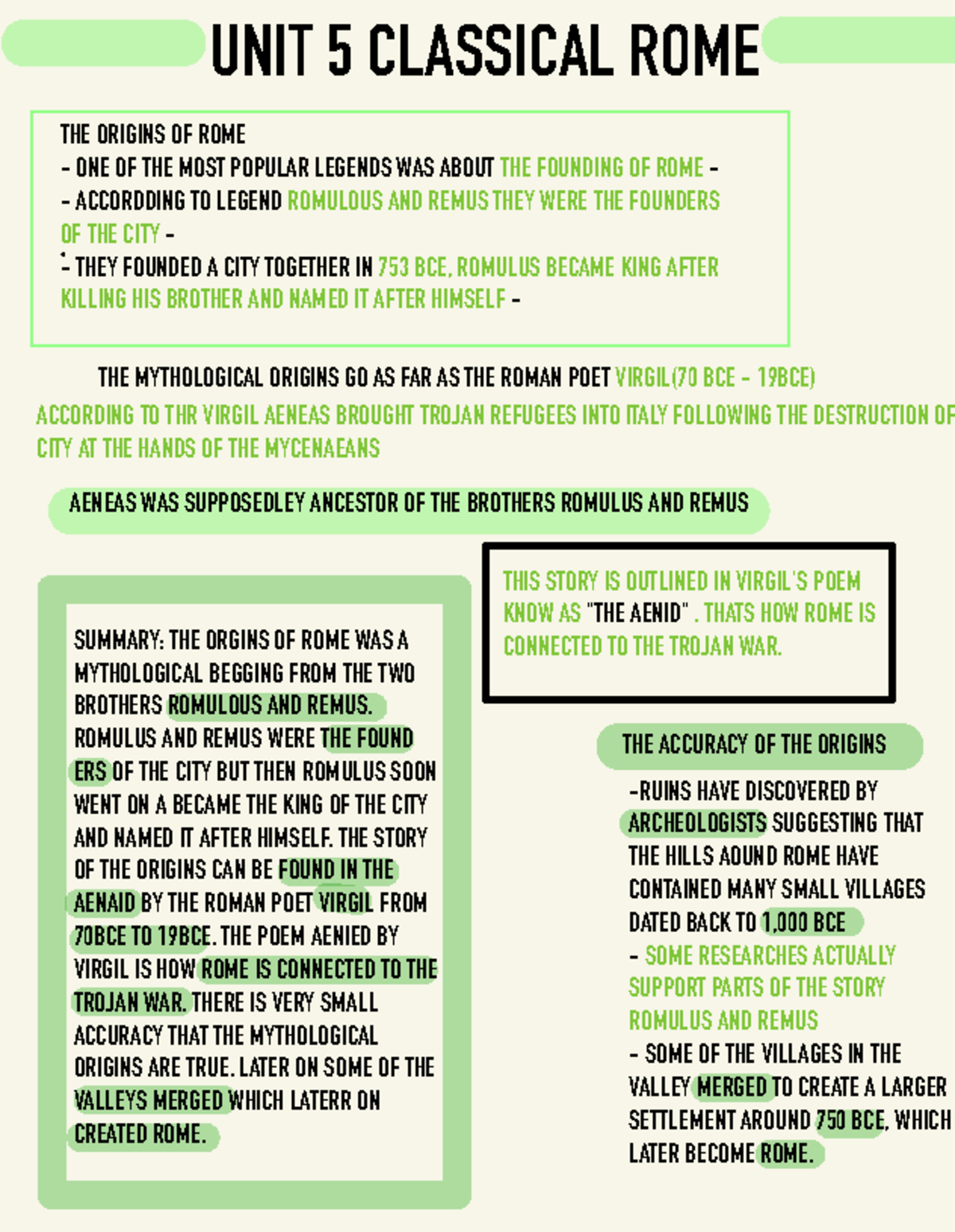 Rome study pages - Rome notes - THE ORIGINS OF ROME ONE OF THE MOST ...