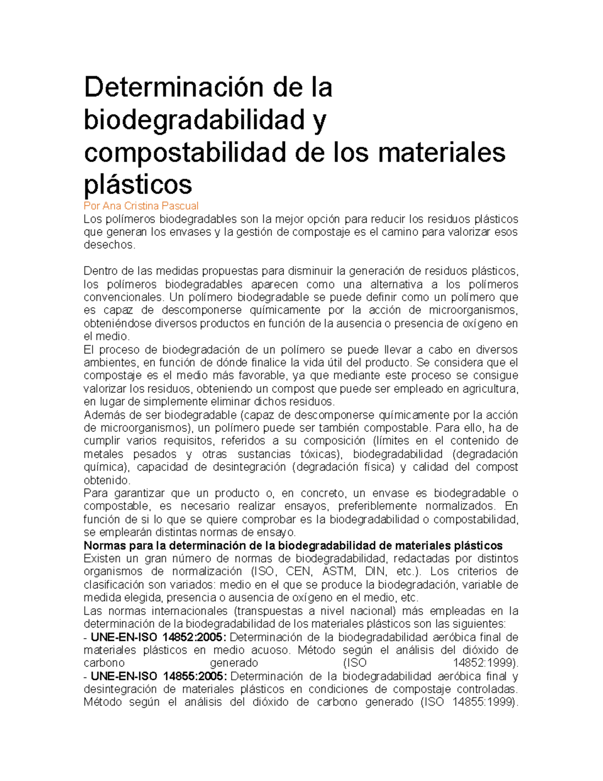 Biodegradabilidad - ESTUDIOS - Determinación de la biodegradabilidad y ...