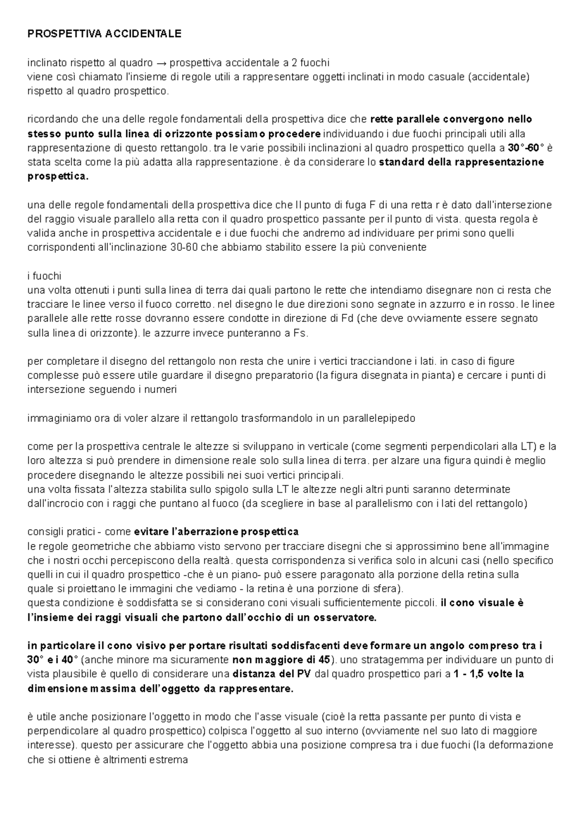 Teoria del Disegno Tecnico: Prospettiva Accidentale e Rappresentazione ...