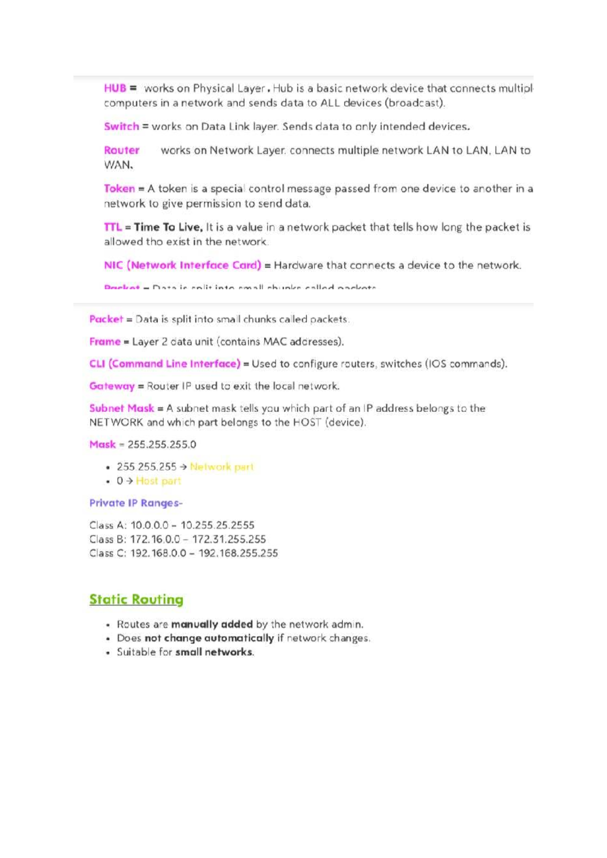 Viva 307 - Understanding Network Devices and Their Functions - Studocu