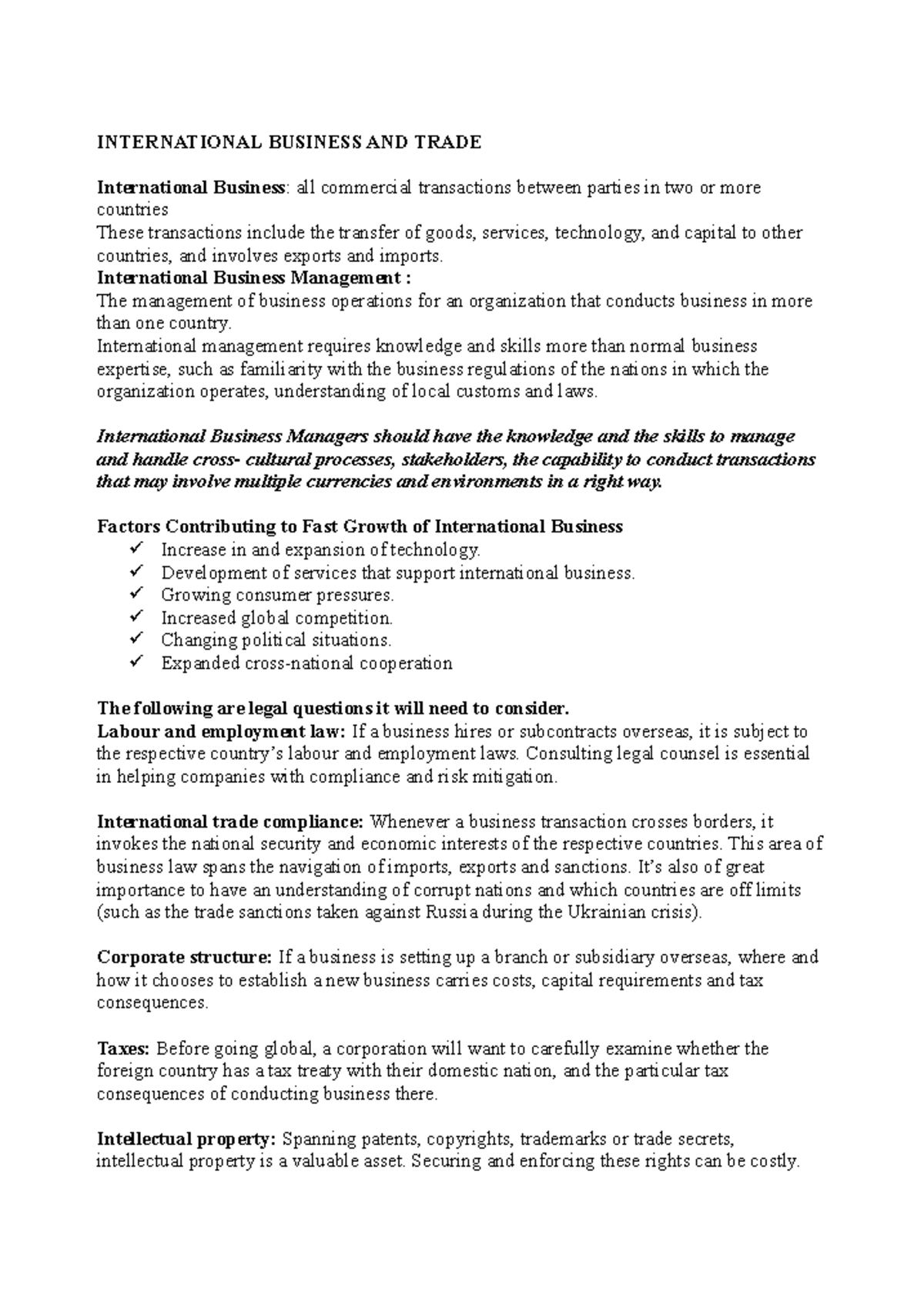 International Business (IB) & Trade: Key Concepts & Globalization ...