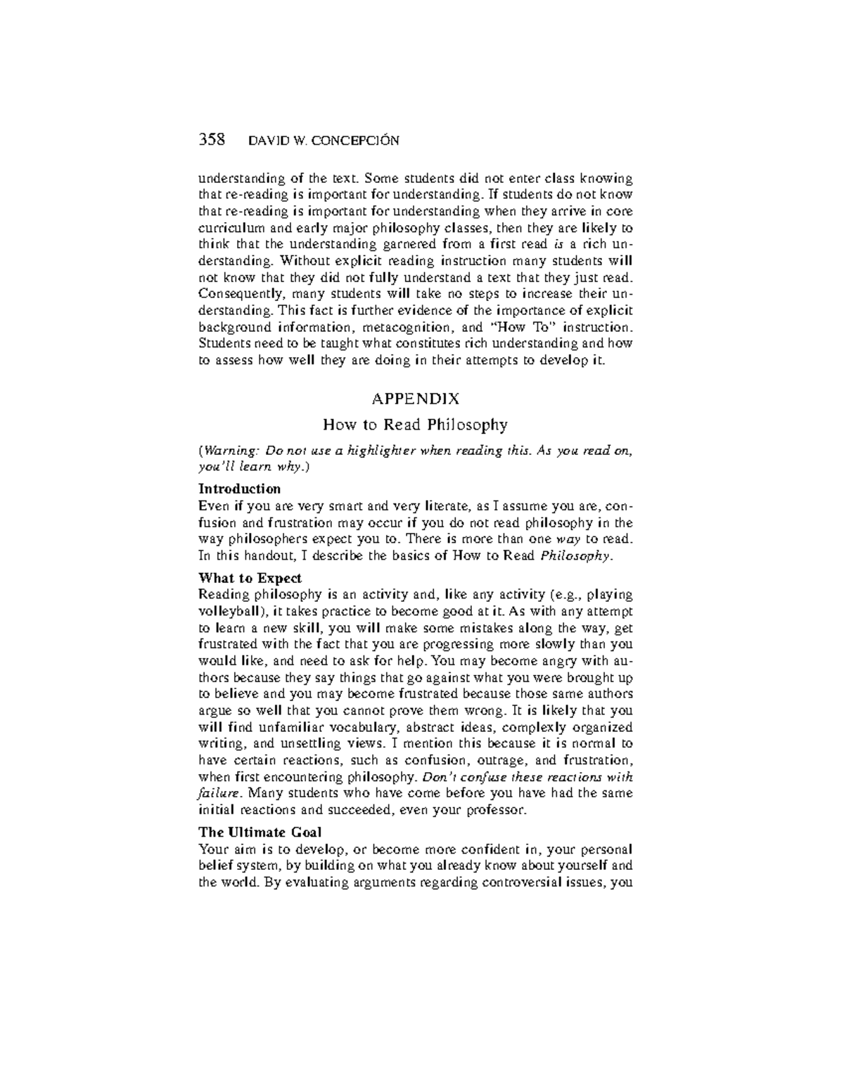 How to Read Philosophy: Strategies for Understanding Texts (PHIL 358 ...
