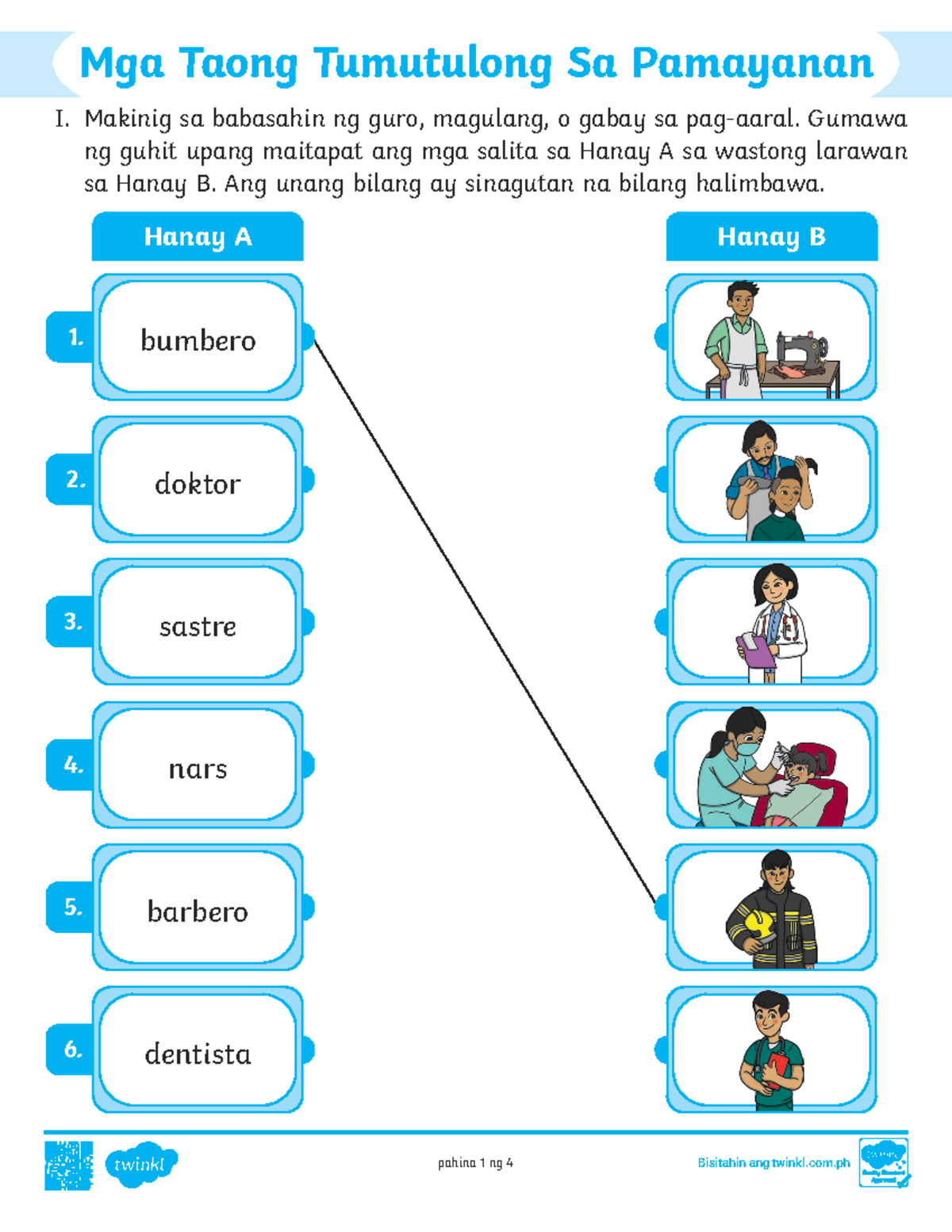 T-1667466981-Mga Taong Tumutulong sa Pamayanan: Worksheet v2 - Studocu