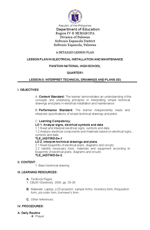 Lesson 3- Interpret Technical Drawings AND Plans (ID)- Signs, Symbols ...