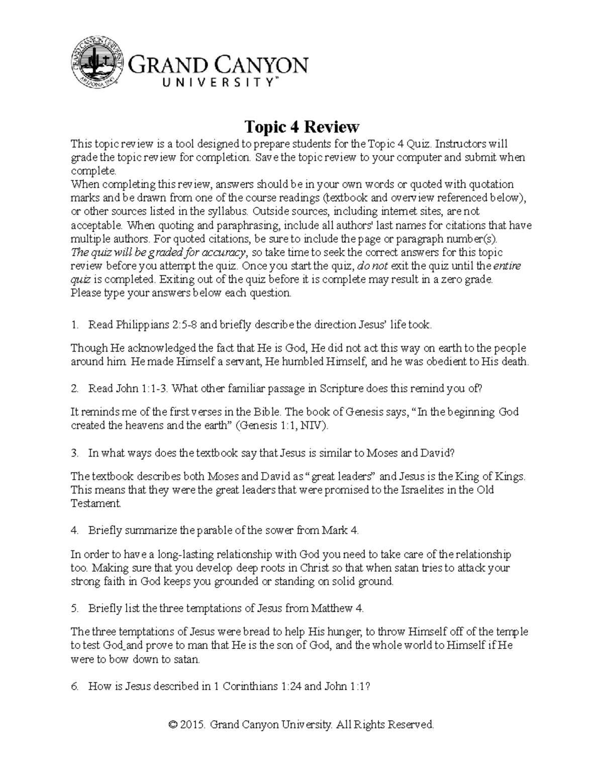 CWV-101 Topic 4 Overview - Topic 4 Review This topic review is a tool ...