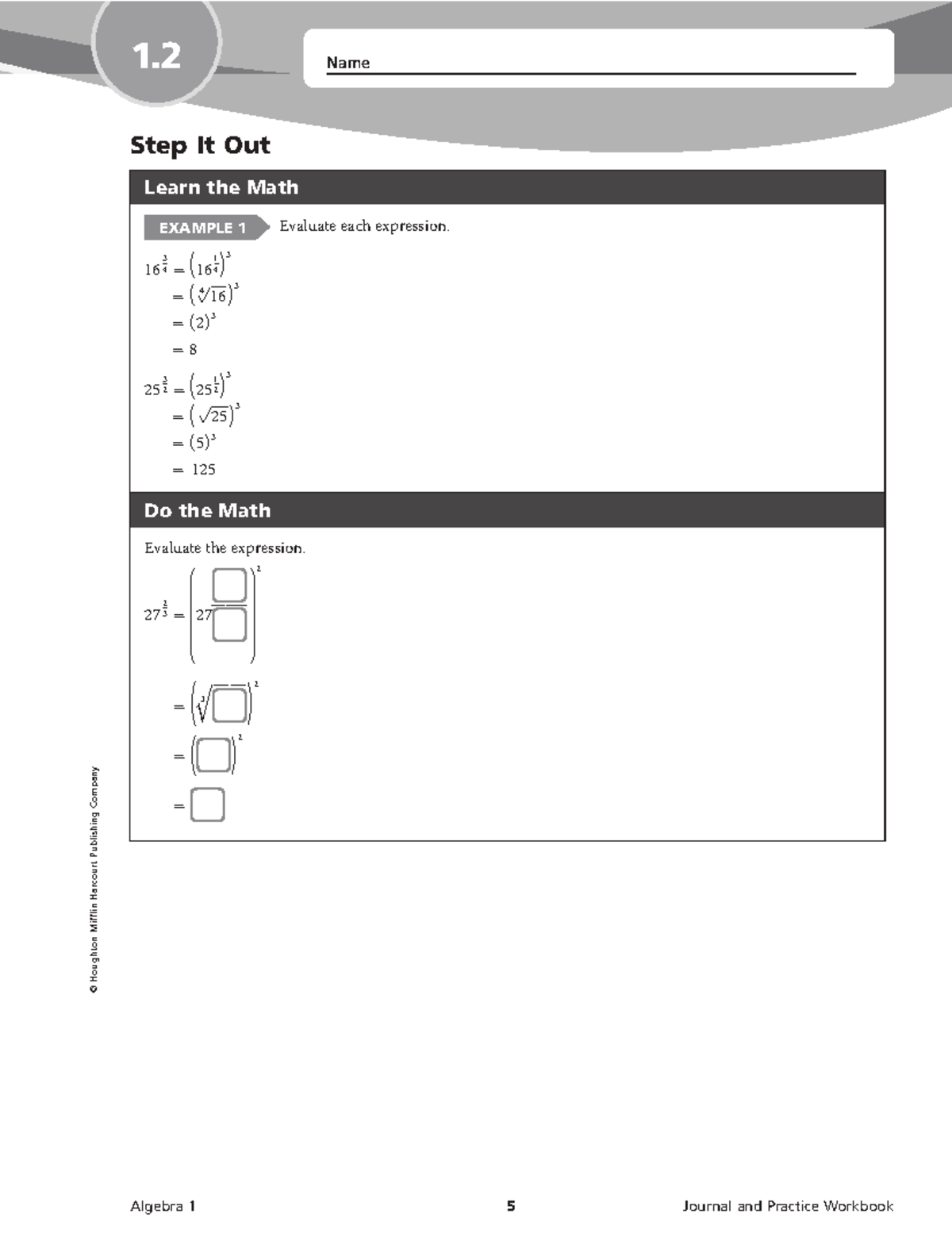 Algebra 1 Journal Practice Workbook: Simplifying Expressions and ...