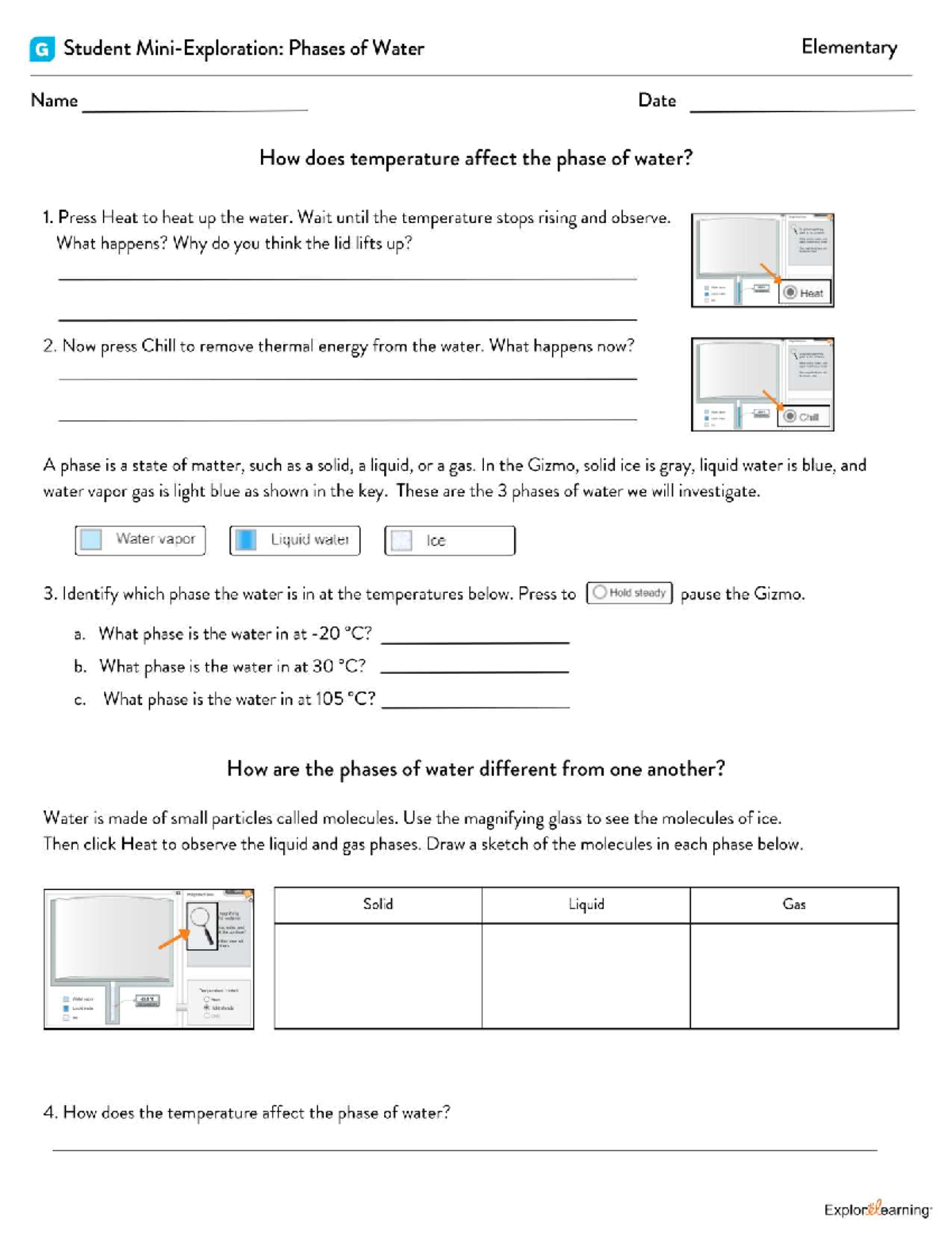 Elementary Mini-Exploration: Phases of Water and Temperature Effects ...