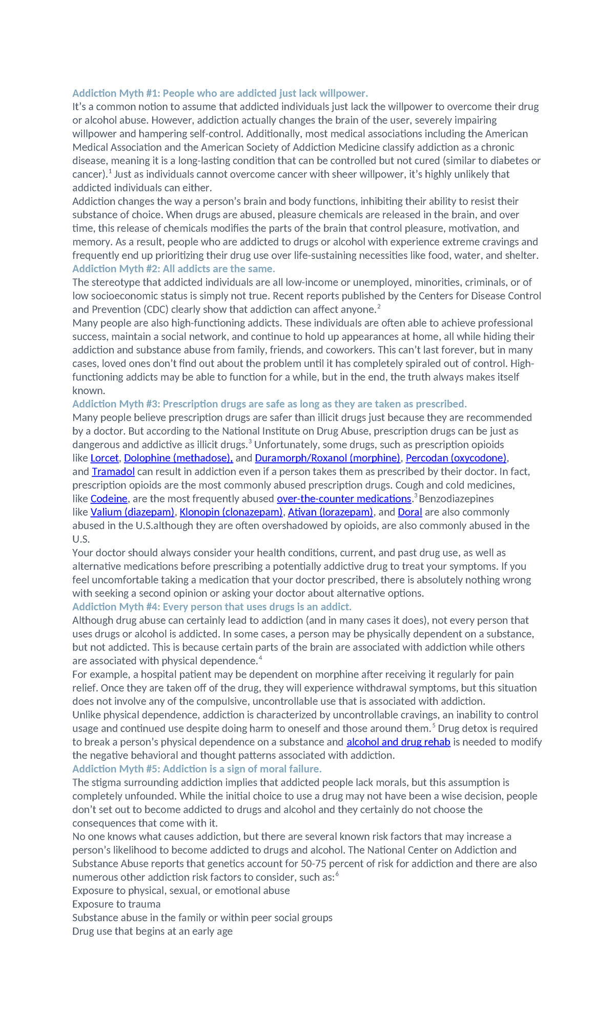 Addiction Myths and Realities: Understanding Substance Abuse - Studocu