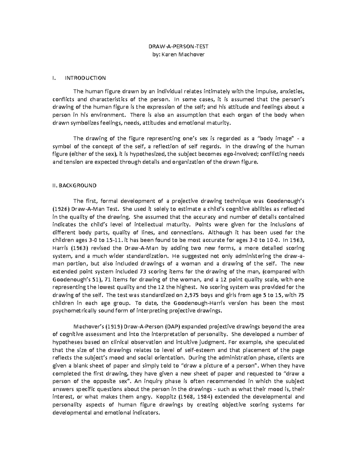 DAP Test: Understanding Human Figure Drawings and Their Implications ...