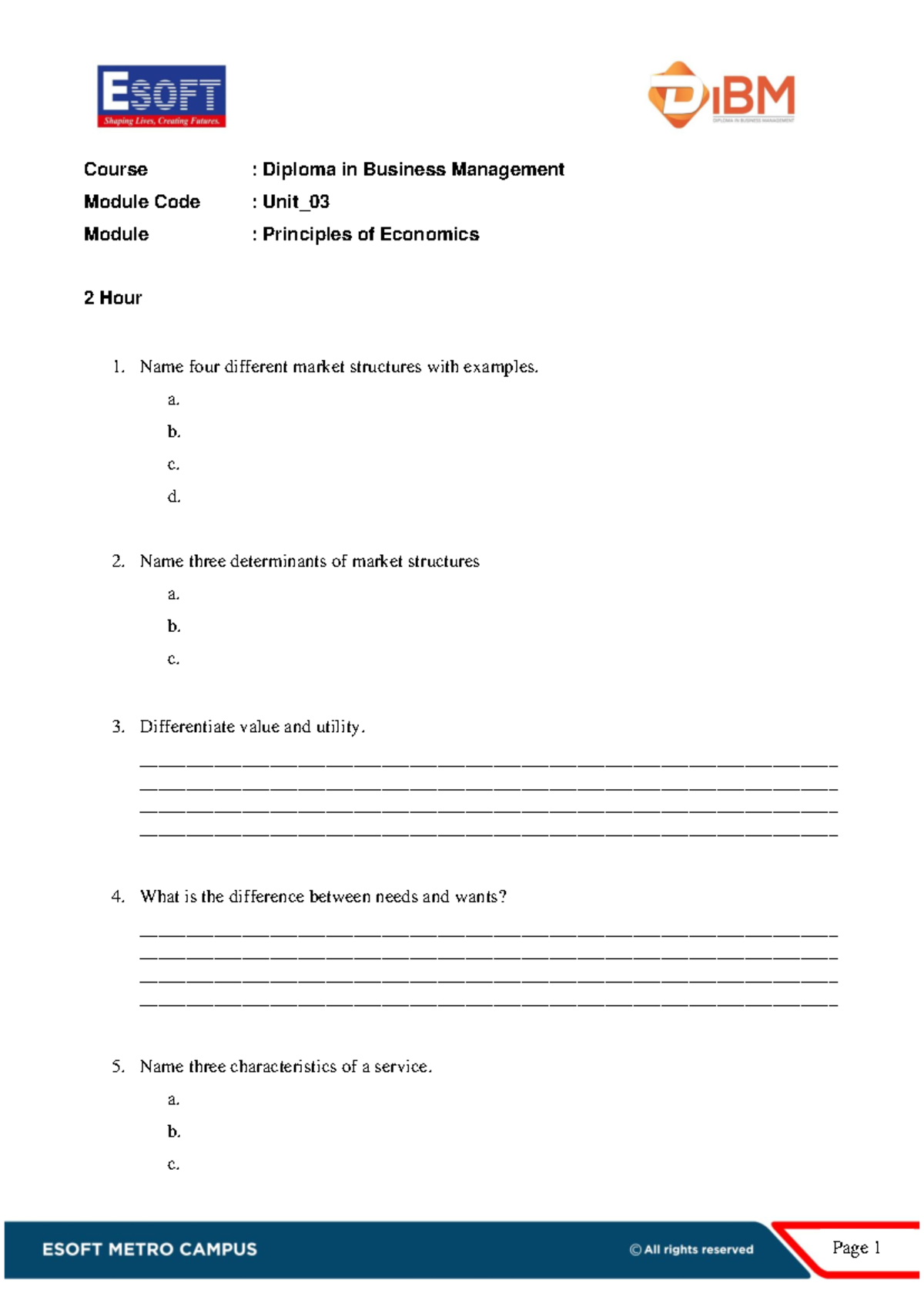 3341-169052007 3324-Tutorial U3 2 - Page 1 Course : Diploma in Business ...